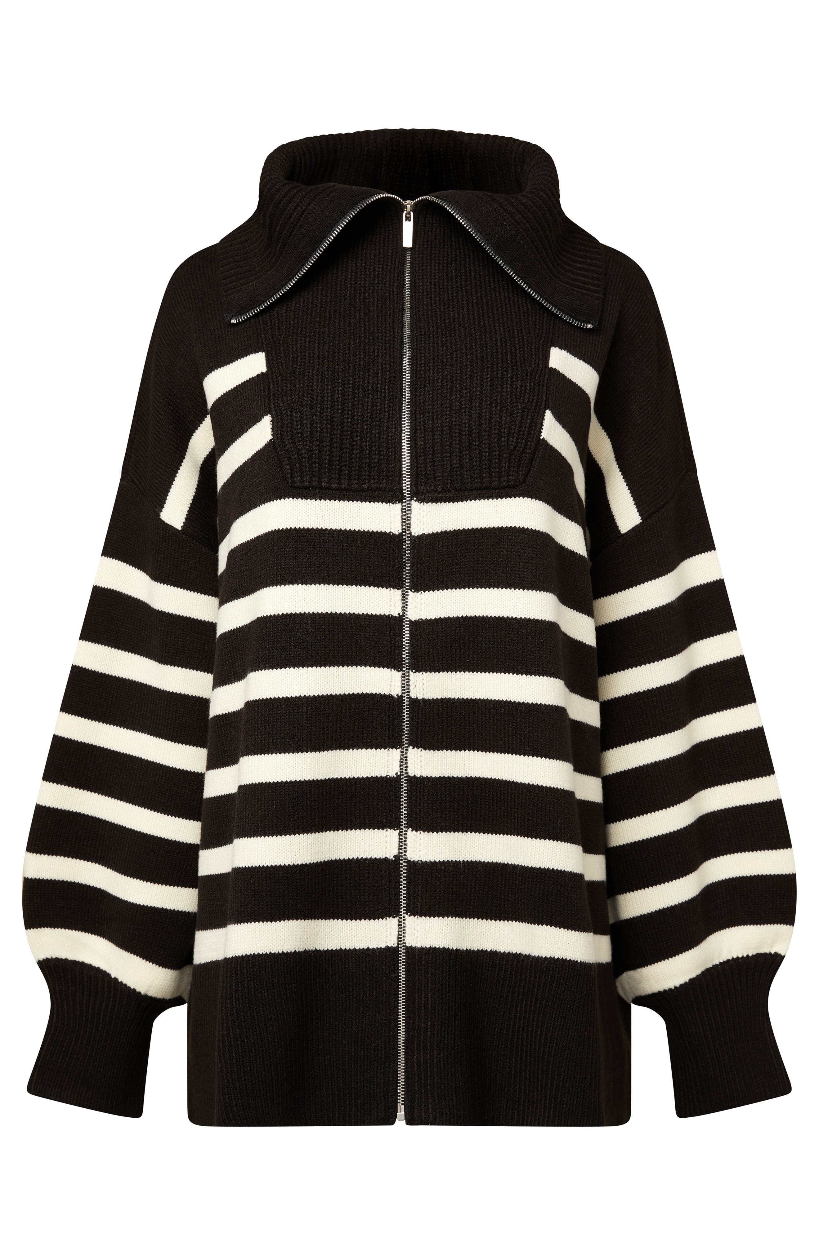WeWoreWhat Stripe Shawl Collar Zip Cardigan | Nordstromrack