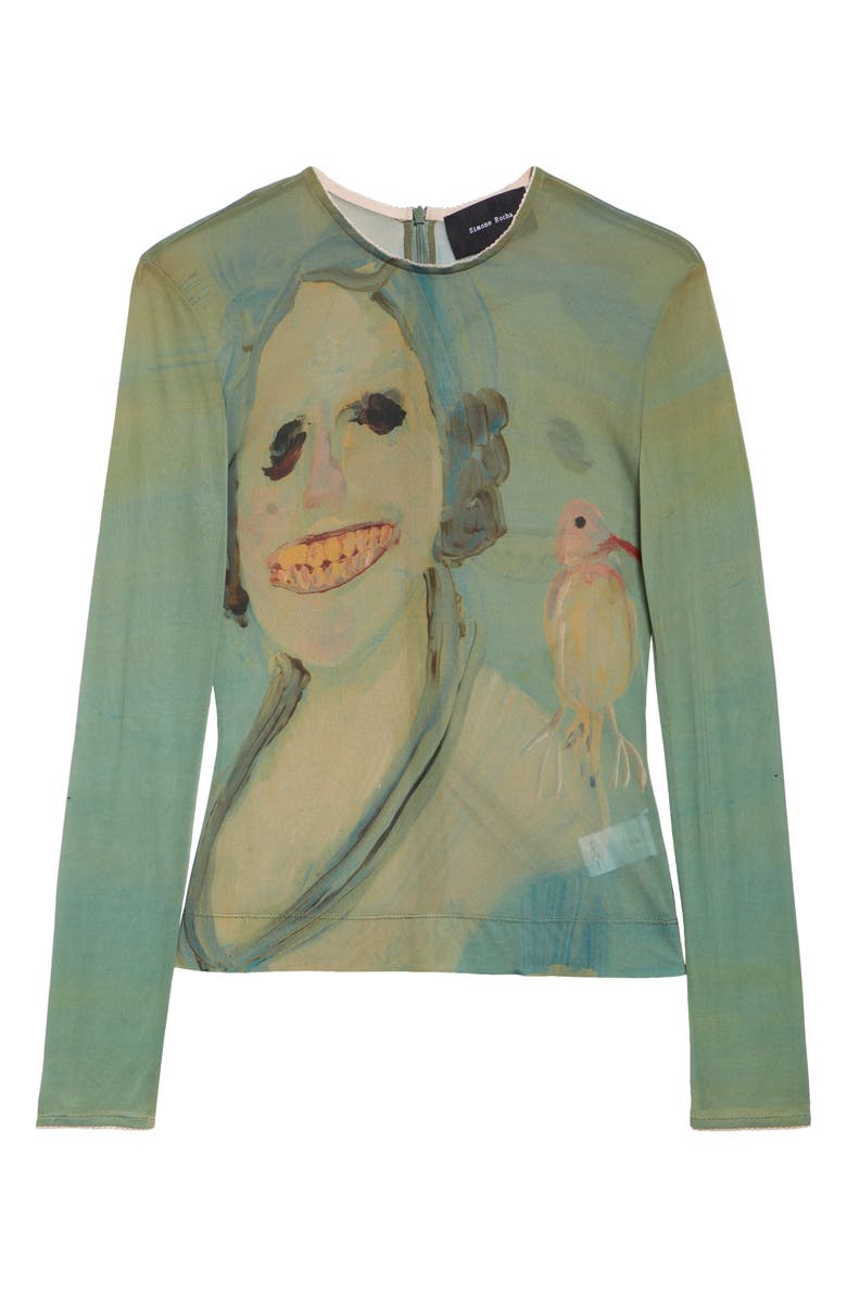Simone Rocha Genieve Figgis 'Lady with a Bird' Mesh Top | Nordstrom