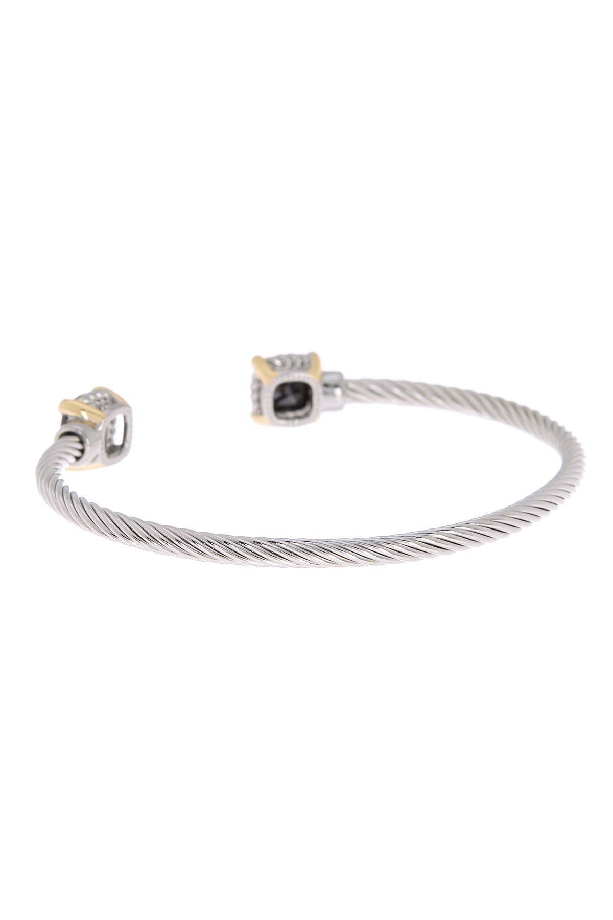 Juvell Twisted Cable Black Topaz Open Ended Cuff Bracelet | Nordstromrack