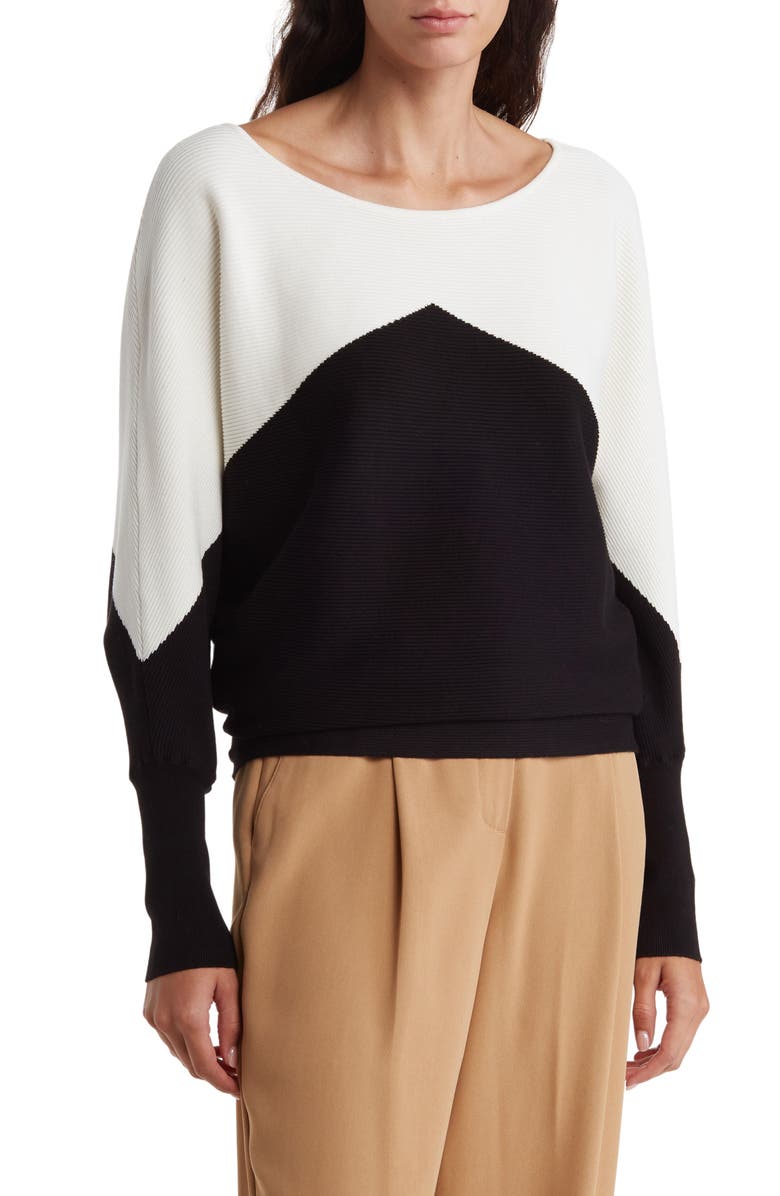 Ellen Tracy Colorblock Dolman Sleeve Sweater | Nordstromrack