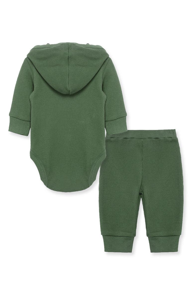 Little Me Organic Cotton Hooded Bodysuit & Pants Set | Nordstromrack