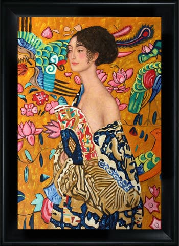 OVERSTOCK ART Signora con Ventaglio by Gustav Klimt Hand Painted Oil ...