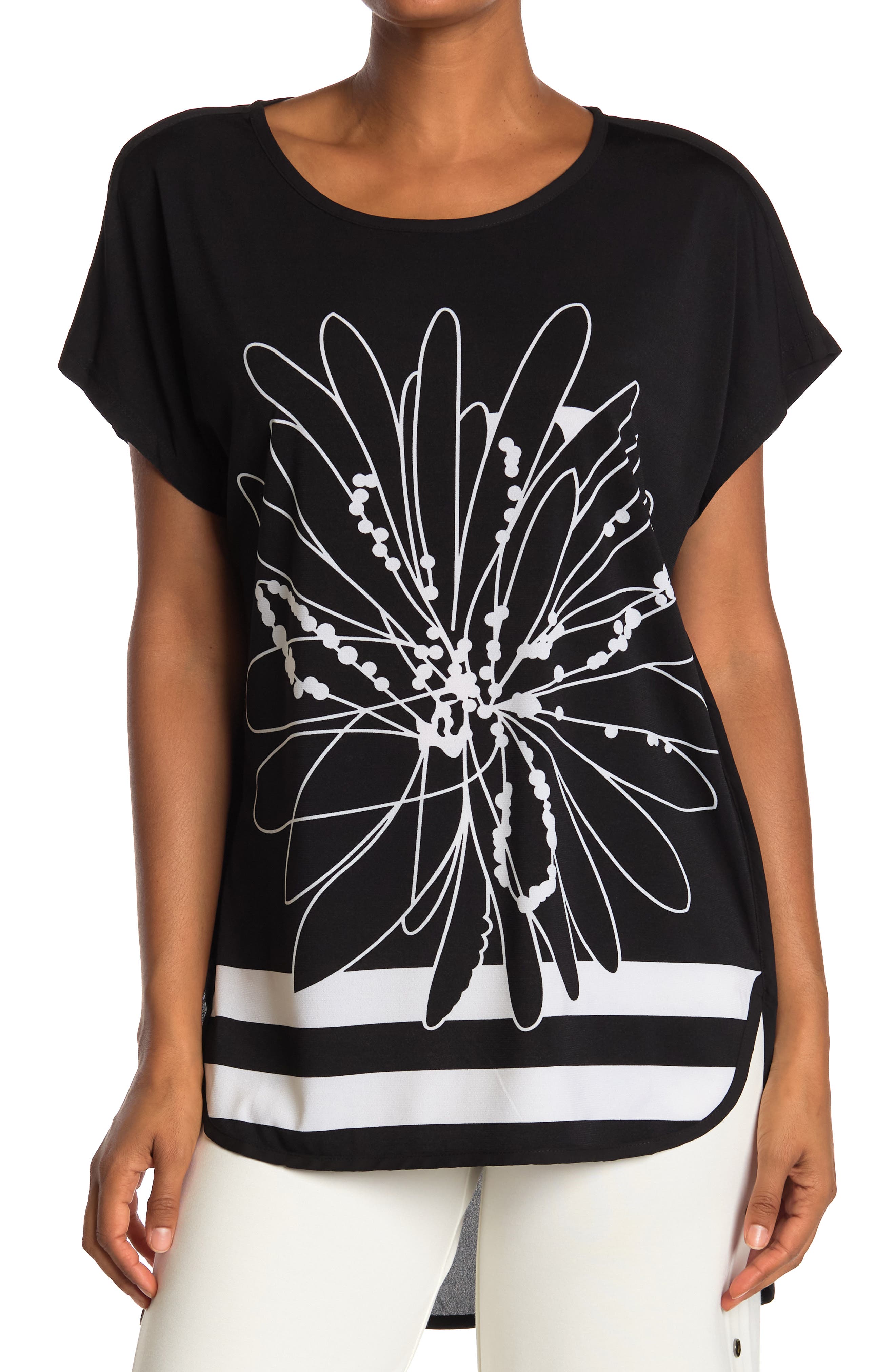 PATRIZIA LUCA Graphic Print Chiffon Tunic | Nordstromrack