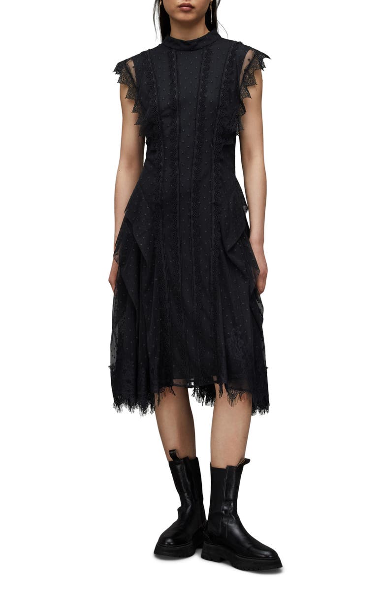 AllSaints Freya Lace Midi Dress | Nordstromrack