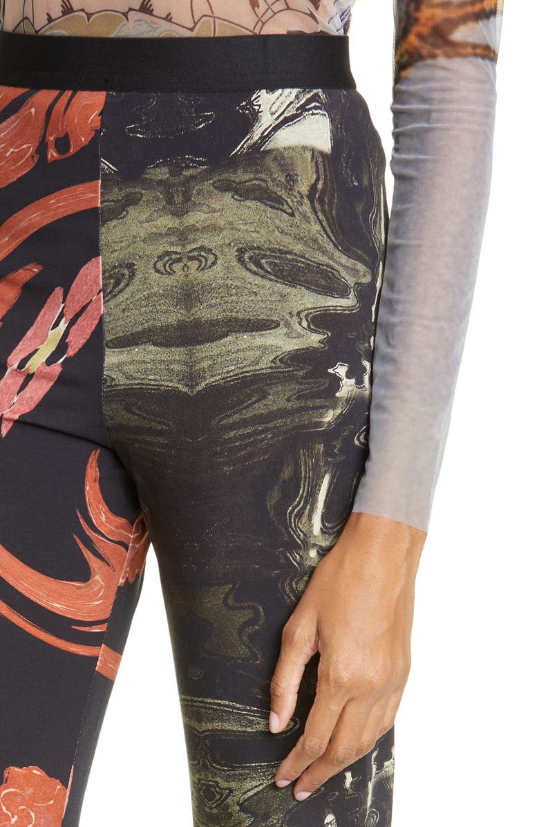 ELLISS Psychedelic Dog Split Panel Stretch Cotton Pants | Nordstromrack