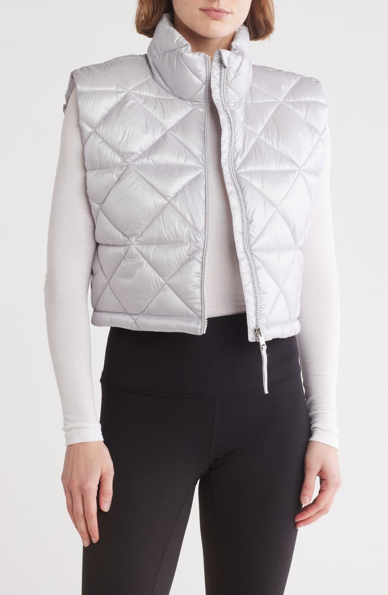 DKNY Quilted Scuba Mixed Crop Jacket | Nordstromrack