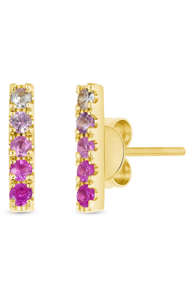 RON HAMI 14K Yellow Gold Ombre Sapphire Bar Stud Earrings | Nordstromrack