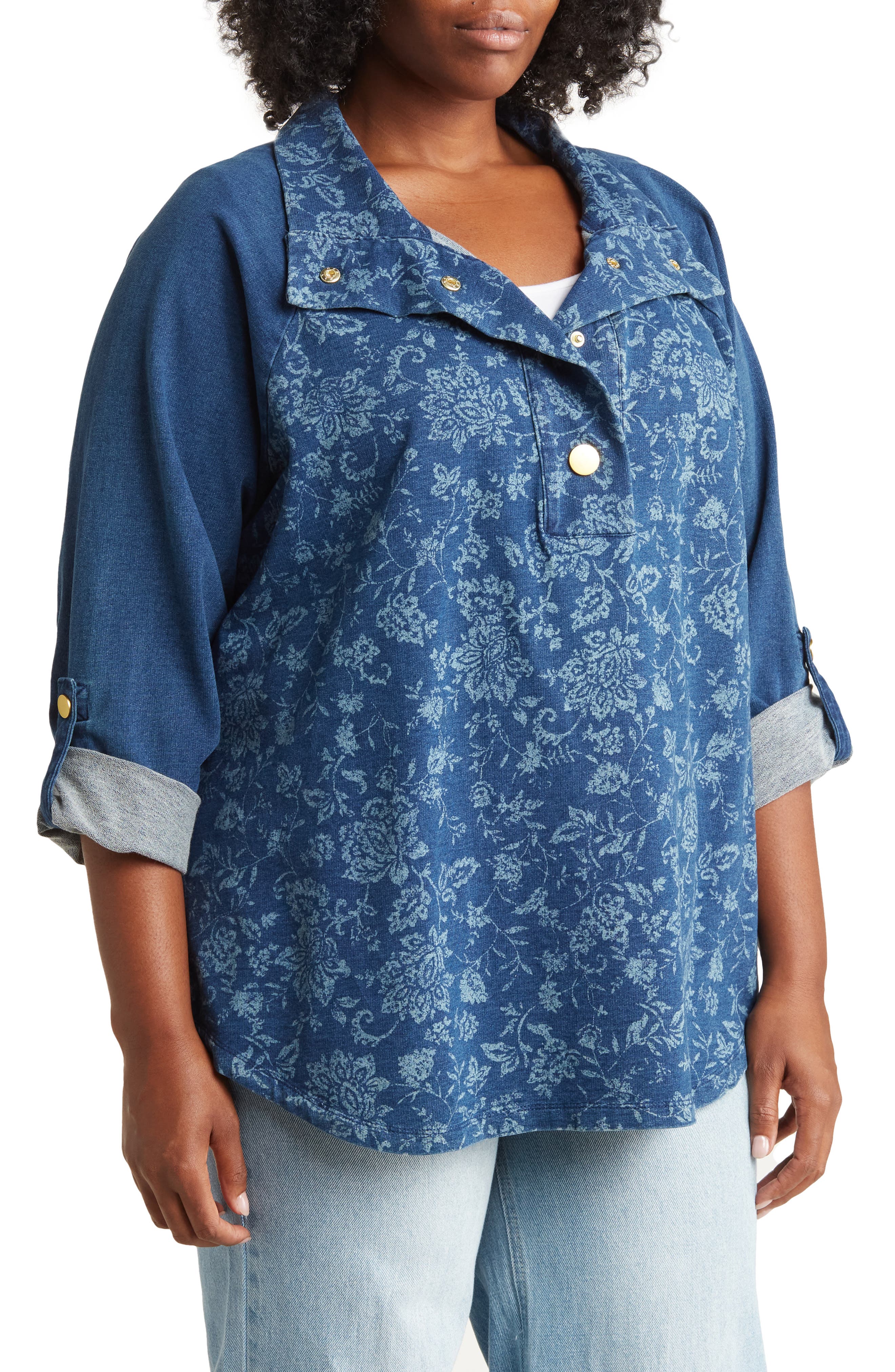 RUBY RD French Terry 3/4 Sleeve Top | Nordstromrack