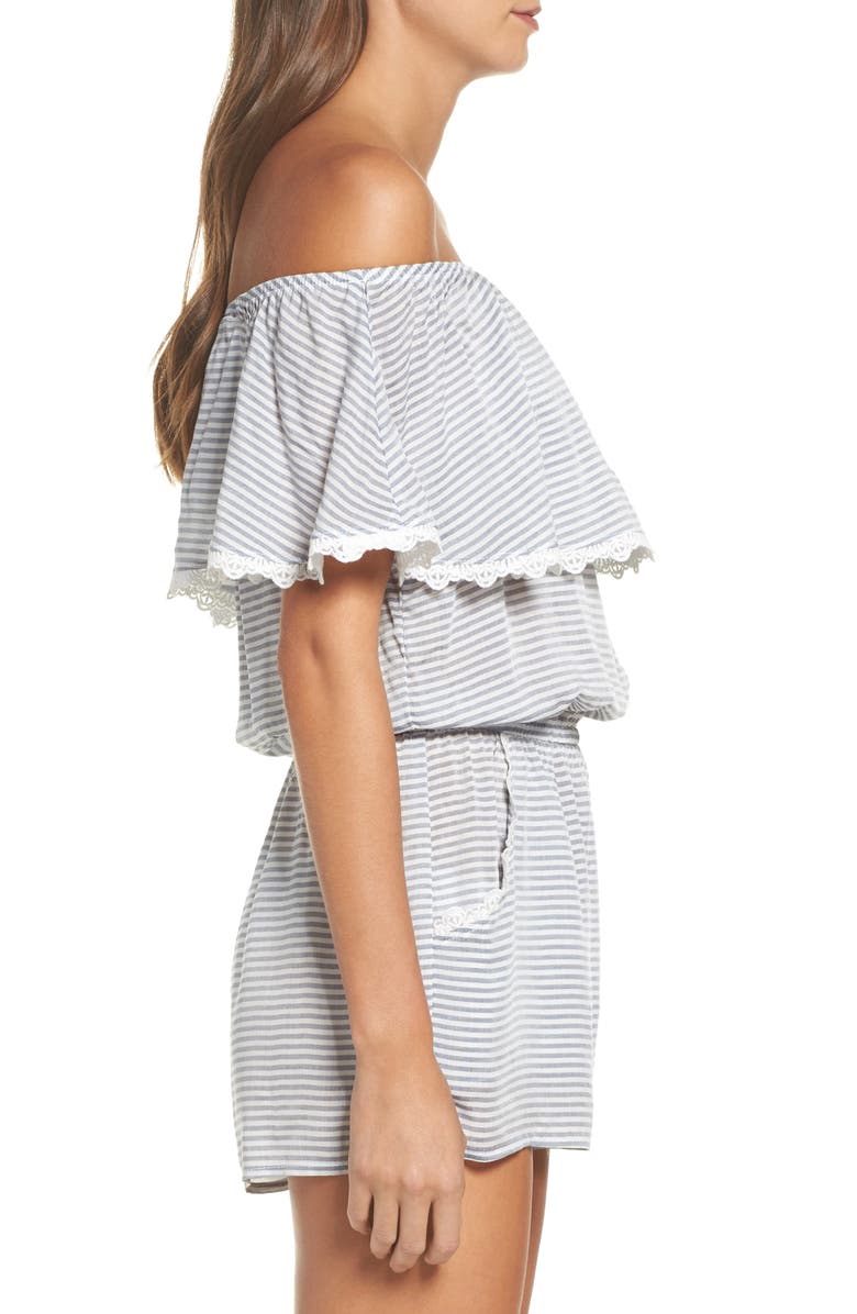 Becca Nantucket Off the Shoulder Cover-Up Romper | Nordstrom
