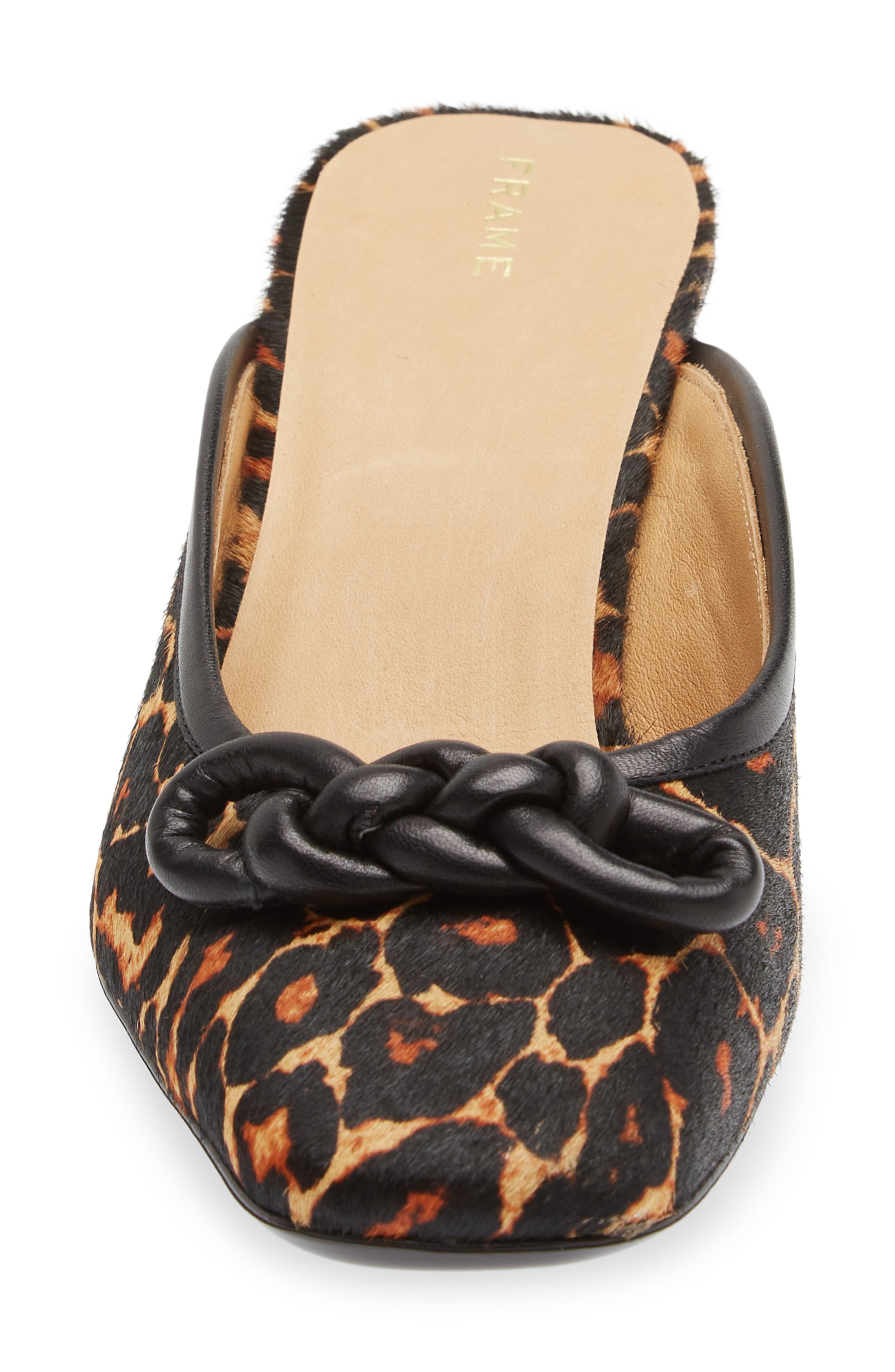 FRAME Le Isla Leopard Print Genuine Calf Hair Mule (Women) | Nordstromrack