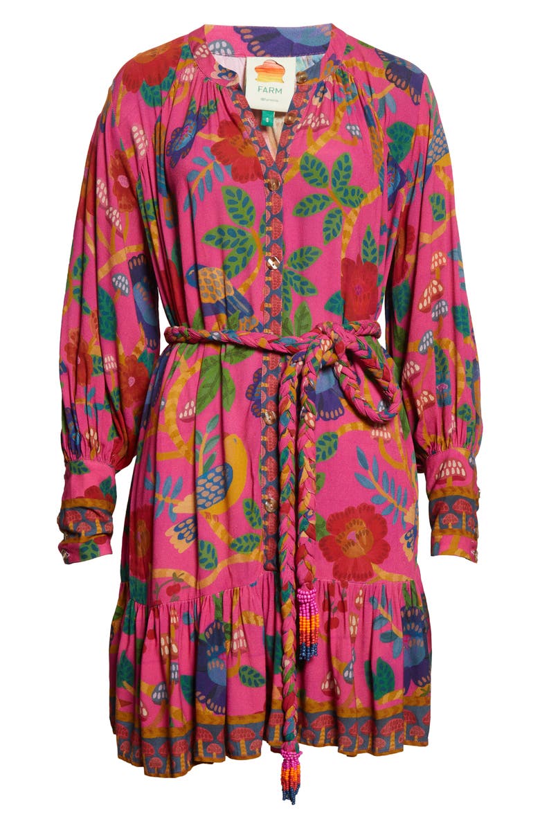 FARM Rio Sweet Forest Long Sleeve Shirtdress | Nordstromrack