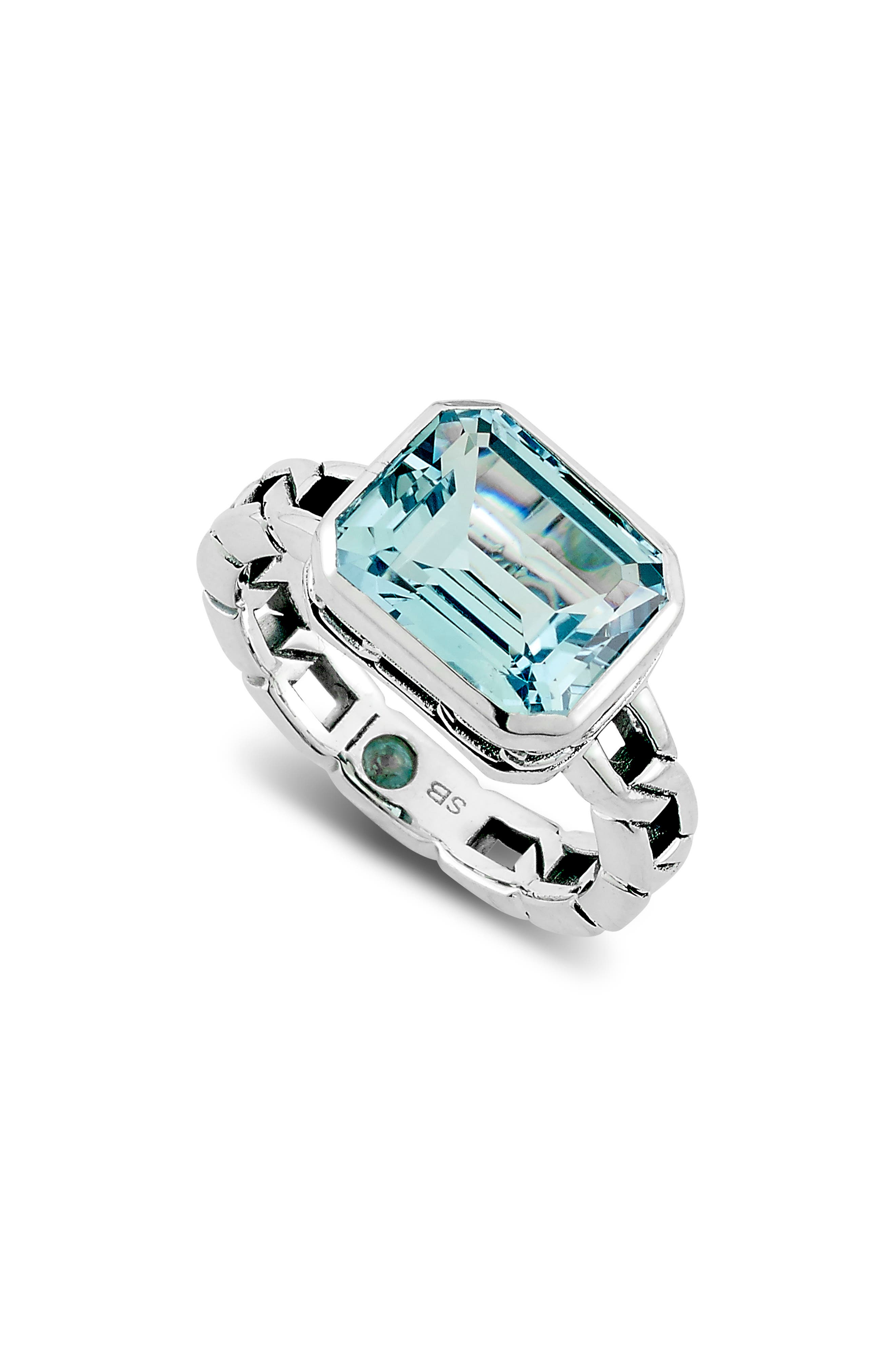 SAMUEL B. Emerald Cut Blue Topaz Ring | Nordstromrack