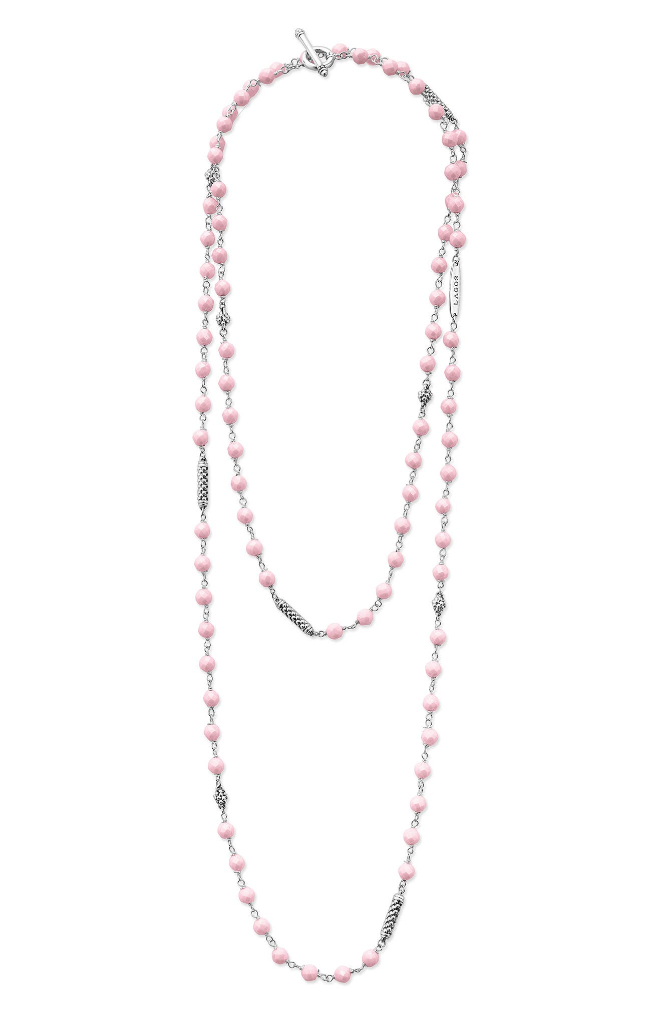 LAGOS Caviar Icon Pink Ceramic Bead Long Necklace | Nordstrom