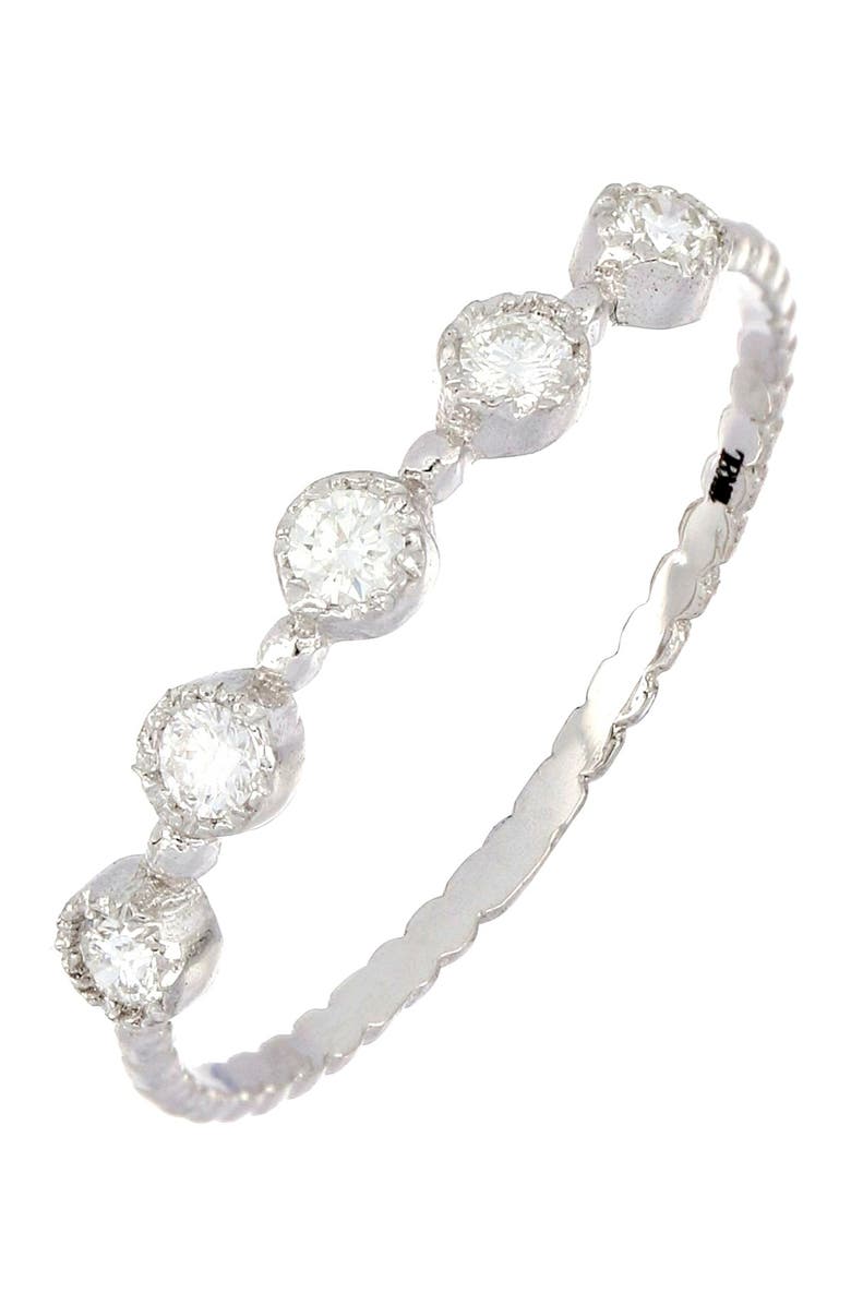 Bony Levy 18K White Gold Beaded Texture Five Stone Ring | Nordstromrack
