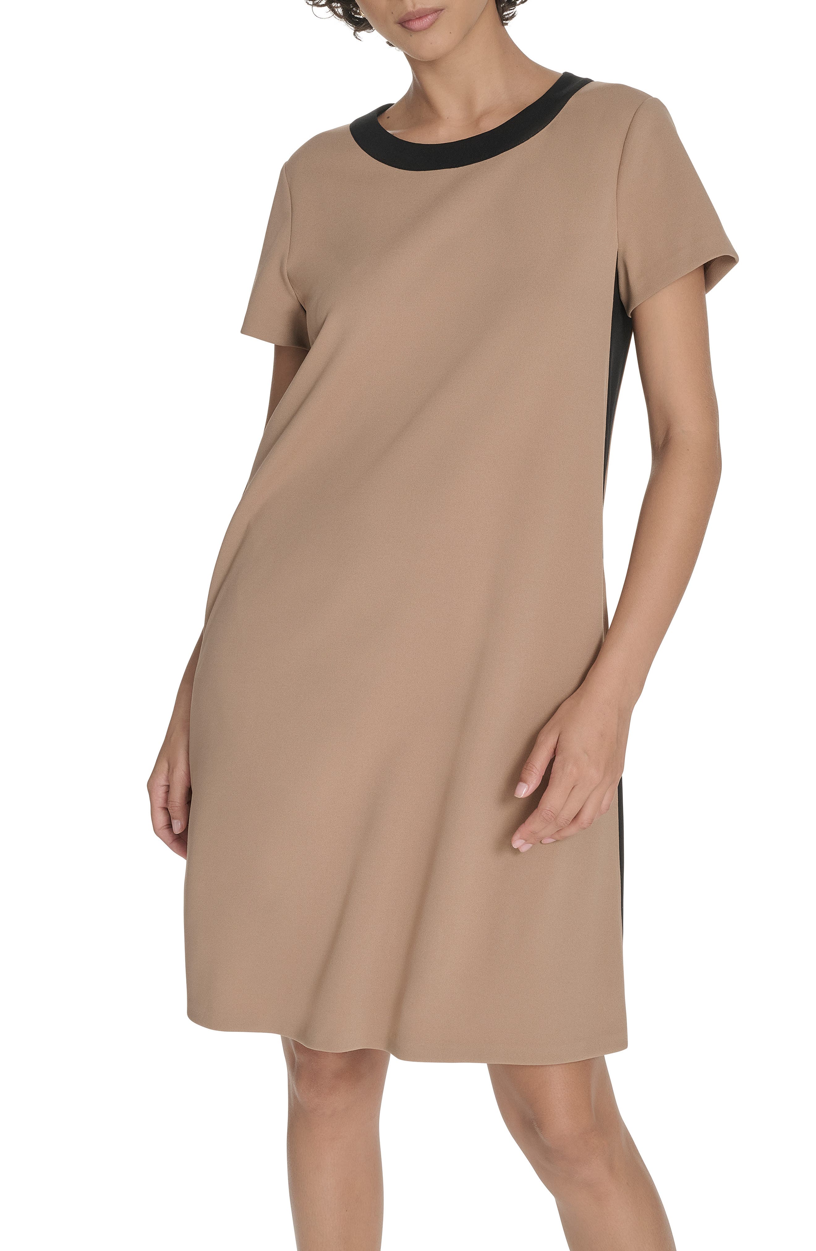 Tommy Hilfiger Colorblock Short Sleeve Pocket Trapeze Dress | Nordstromrack