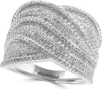 EFFY Sterling Silver Pave Diamond Ring - 0.97 ctw - Size 7 | Nordstromrack