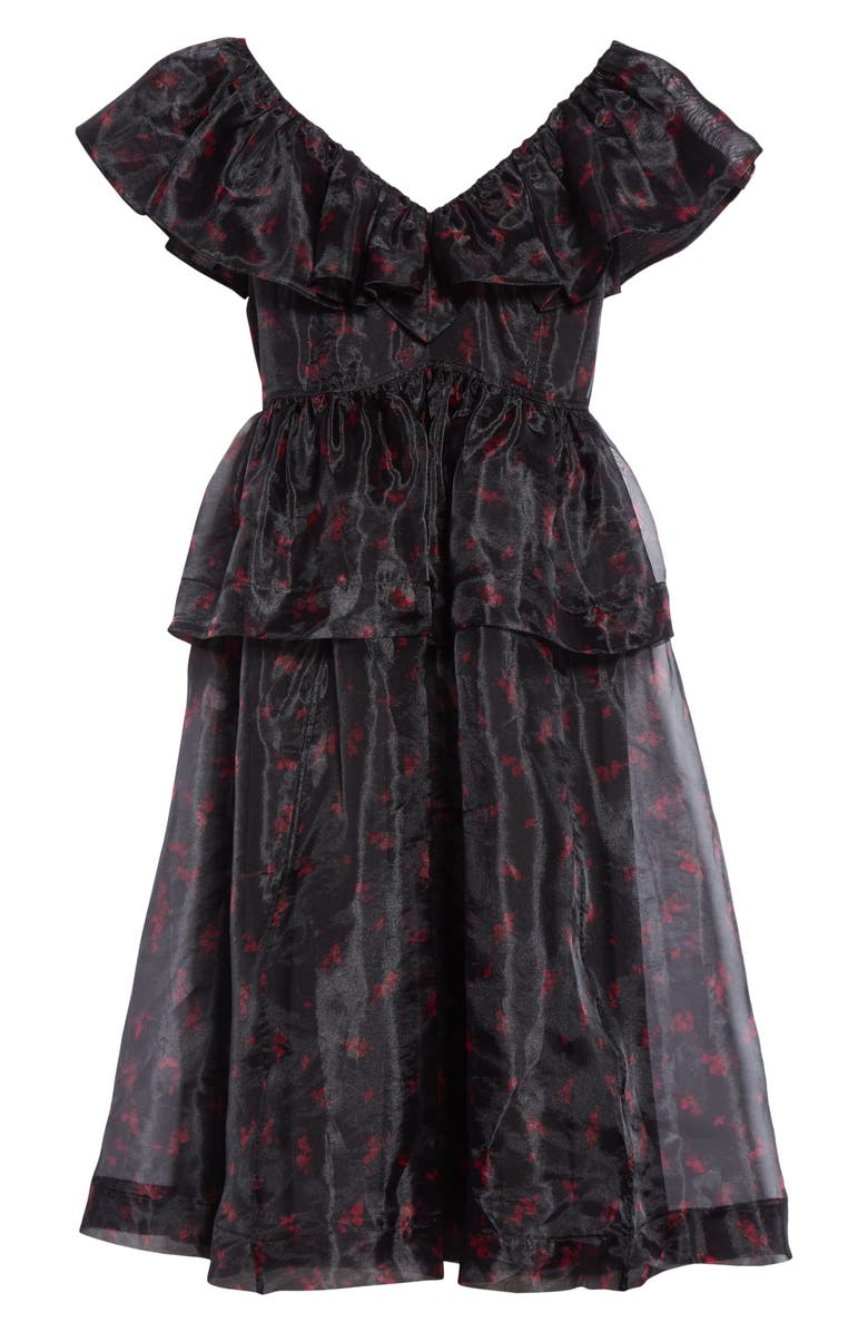 Ganni Floral Print Organza Midi Dress | Nordstromrack
