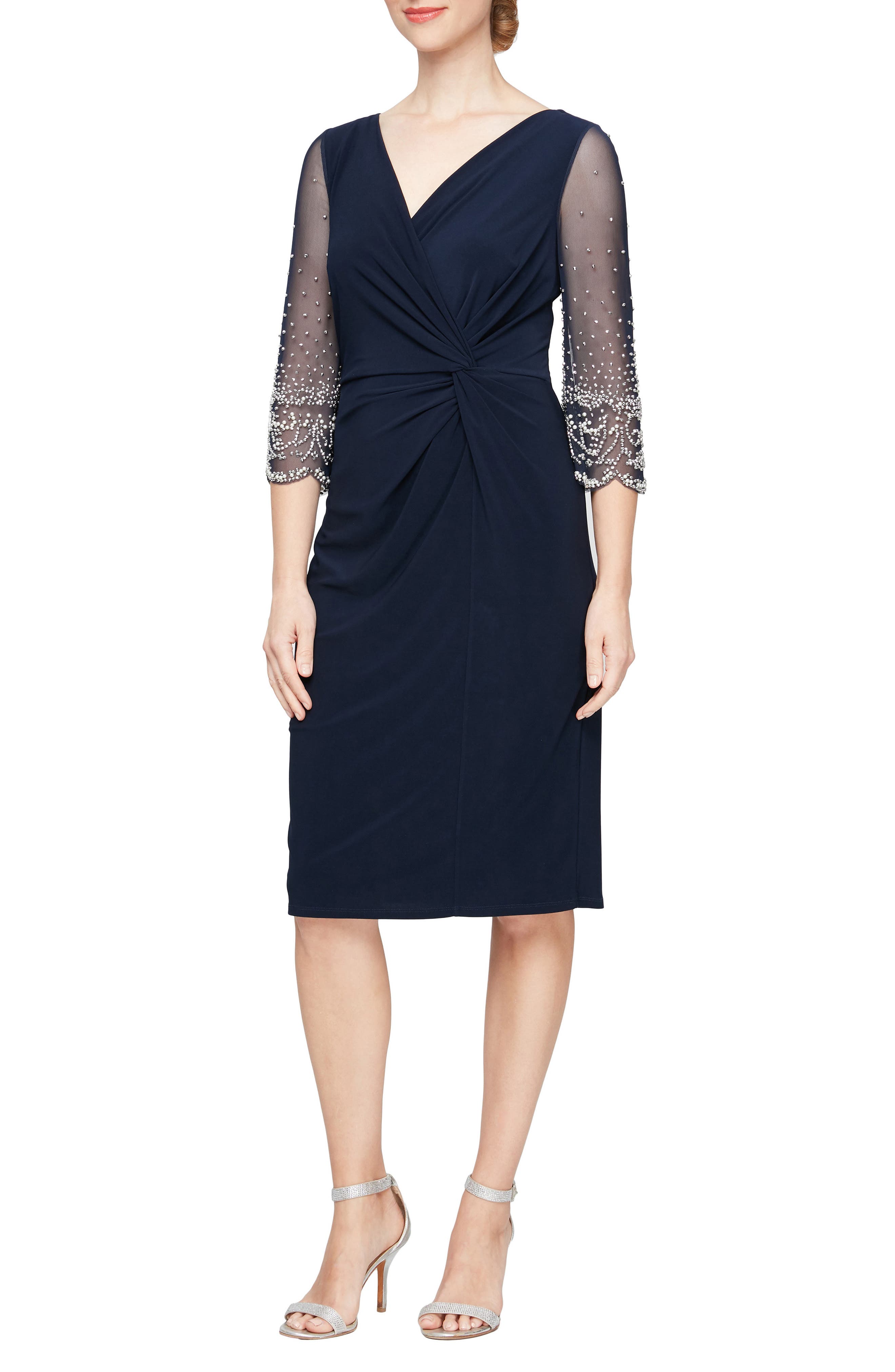 Alex Evenings Beaded Jersey Cocktail Dress | Nordstrom