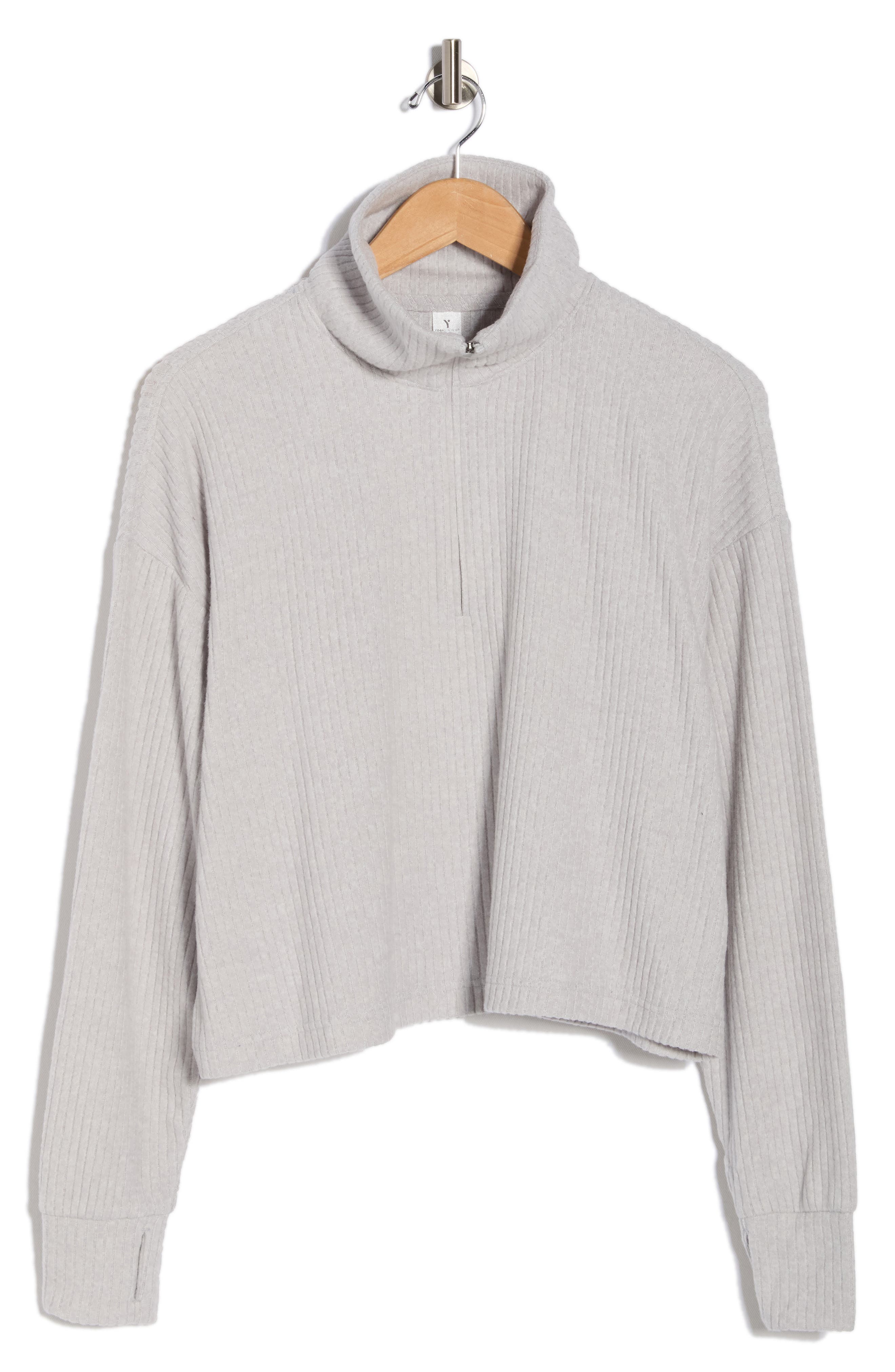 90 DEGREE BY REFLEX Brooklyn Rebel Rib Knit Half Zip Sweatshirt ...