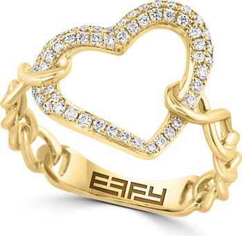 EFFY 14K Yellow Gold Diamond Open Heart Ring - 0.25ct. | Nordstromrack