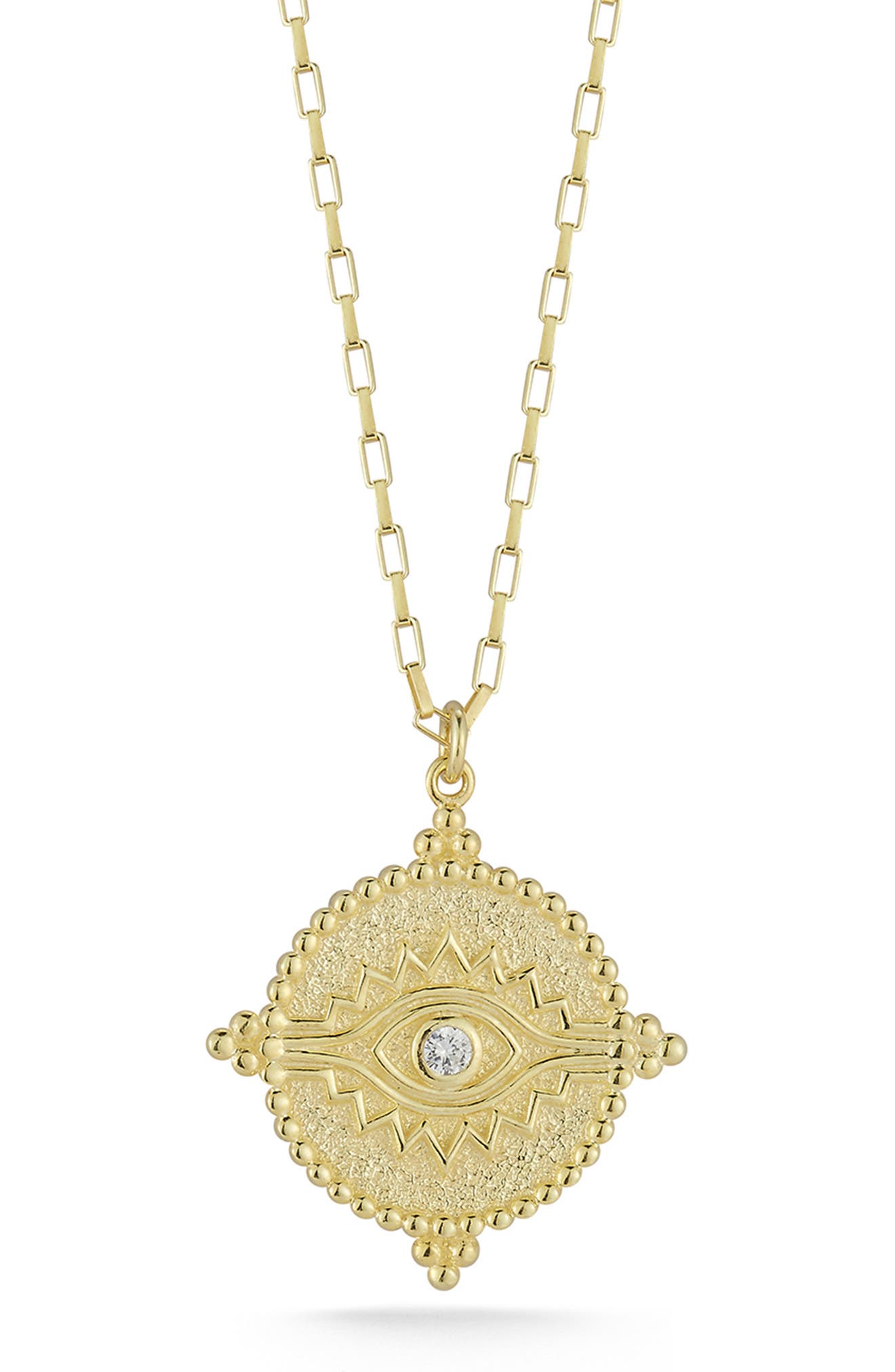 SPHERA MILANO 14K Gold Vermeil CZ Evil Eye Pendant Necklace | Nordstromrack