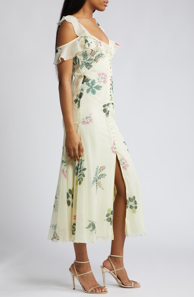 ASOS DESIGN Floral Ruffle Cold Shoulder Dress | Nordstromrack