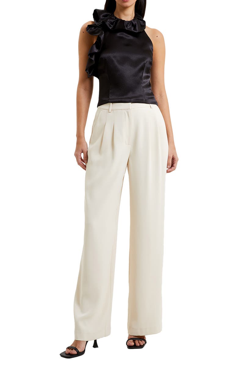 French Connection Adora Ruffle Satin Halter Top | Nordstromrack