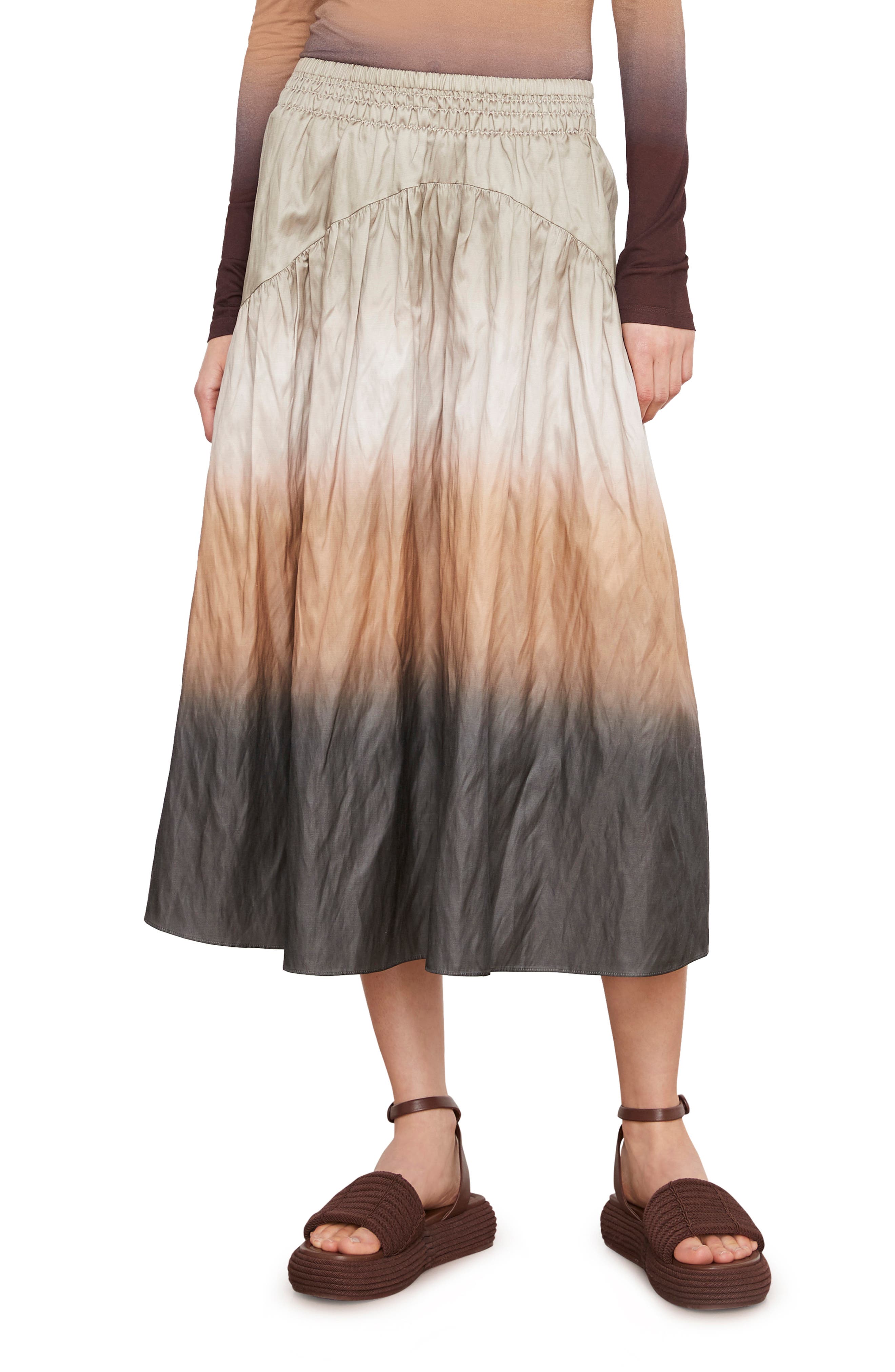 Vince Metallic Dip Dye Cotton Blend Skirt | Nordstromrack