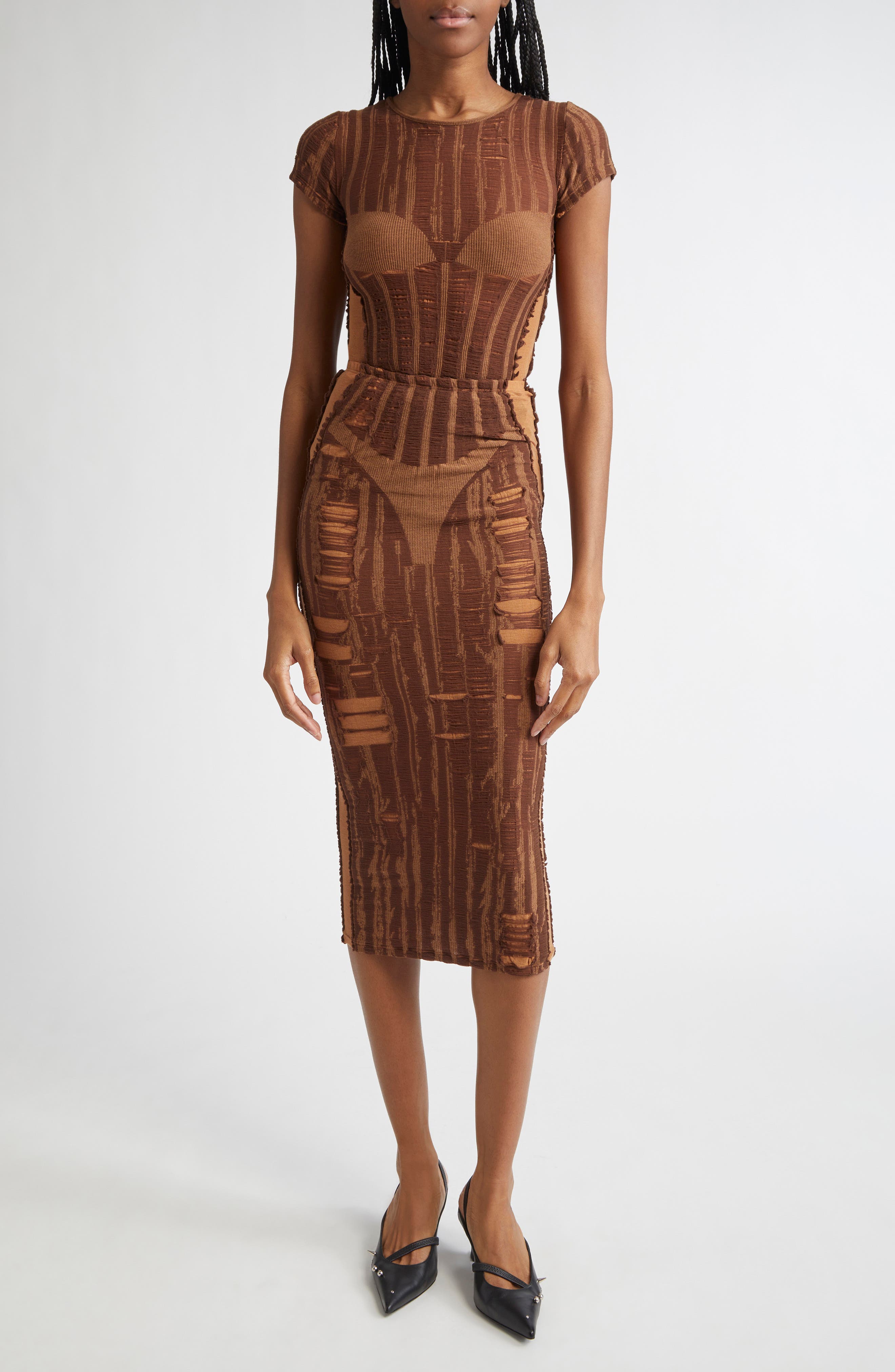DIESEL® M-Calina Trompe l'Oeil Midi Skirt | Nordstromrack