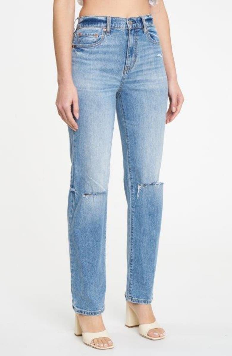DAZE Sundaze Ripped High Waist Dad Jeans | Nordstromrack