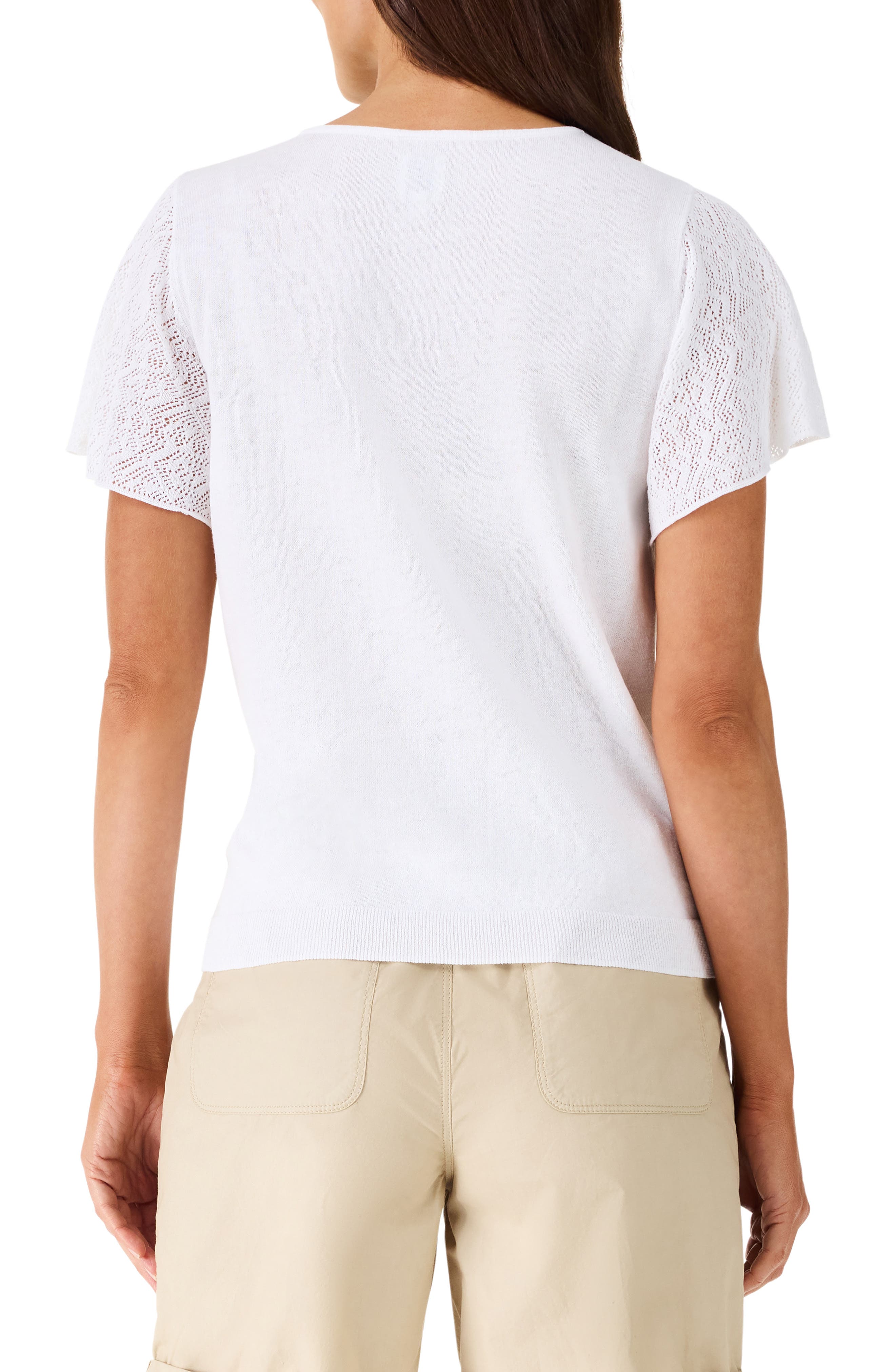 NIC+ZOE Pointelle Sleeve Sweater | Nordstromrack