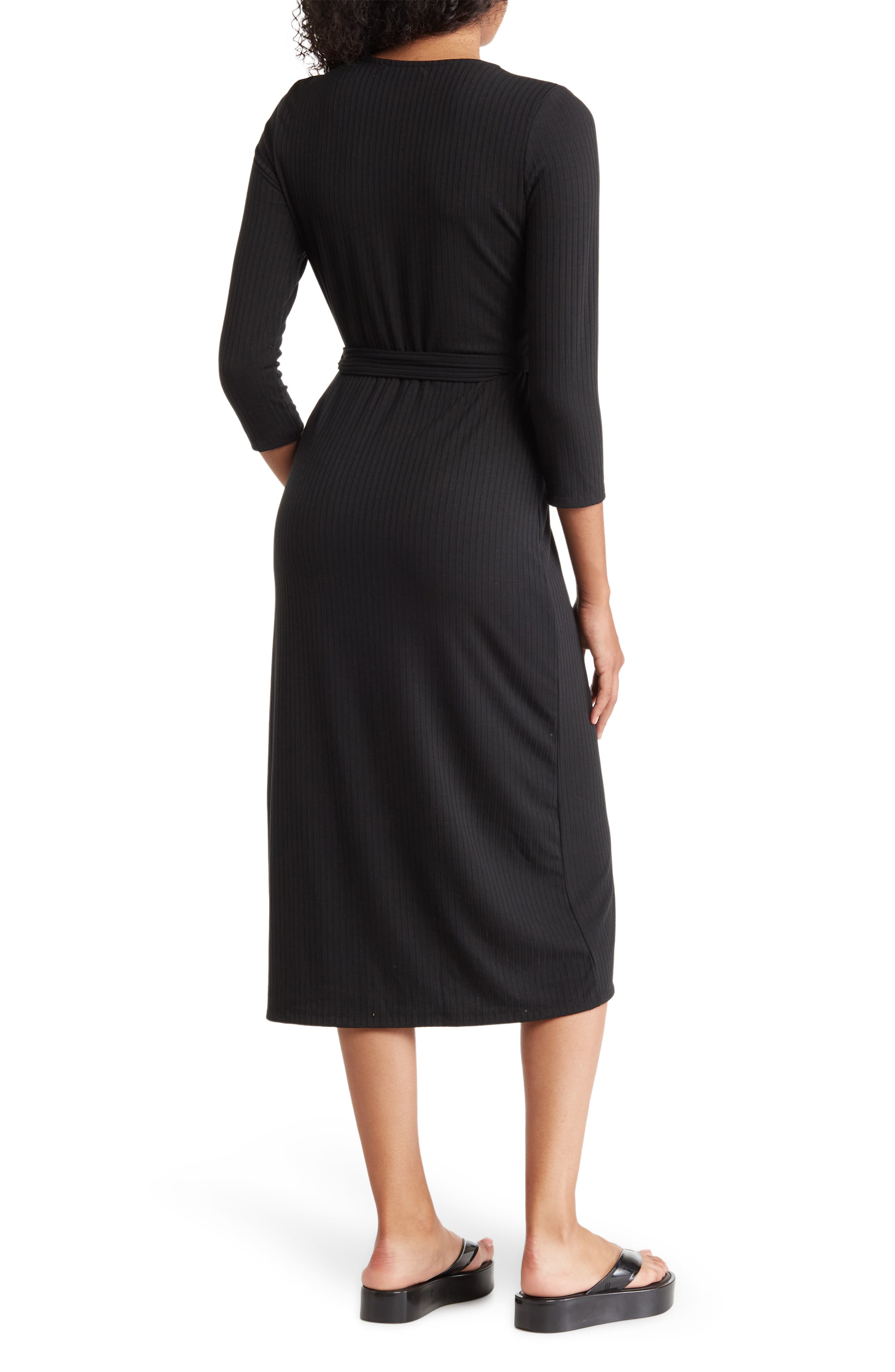 Good Luck Gem Ribbed Button Front Midi Dress | Nordstromrack