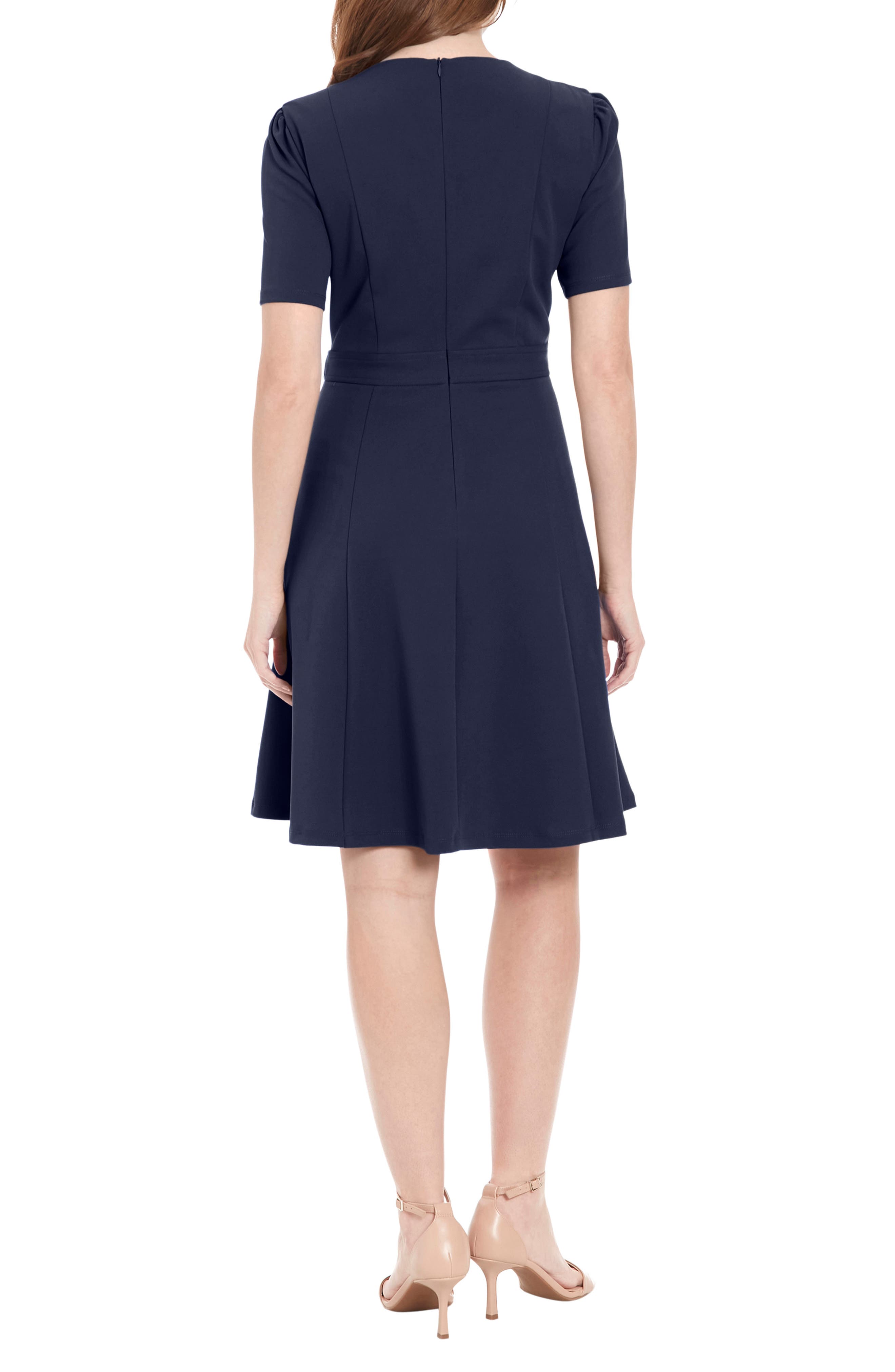 London Times Button Tab Fit & Flare Dress | Nordstromrack