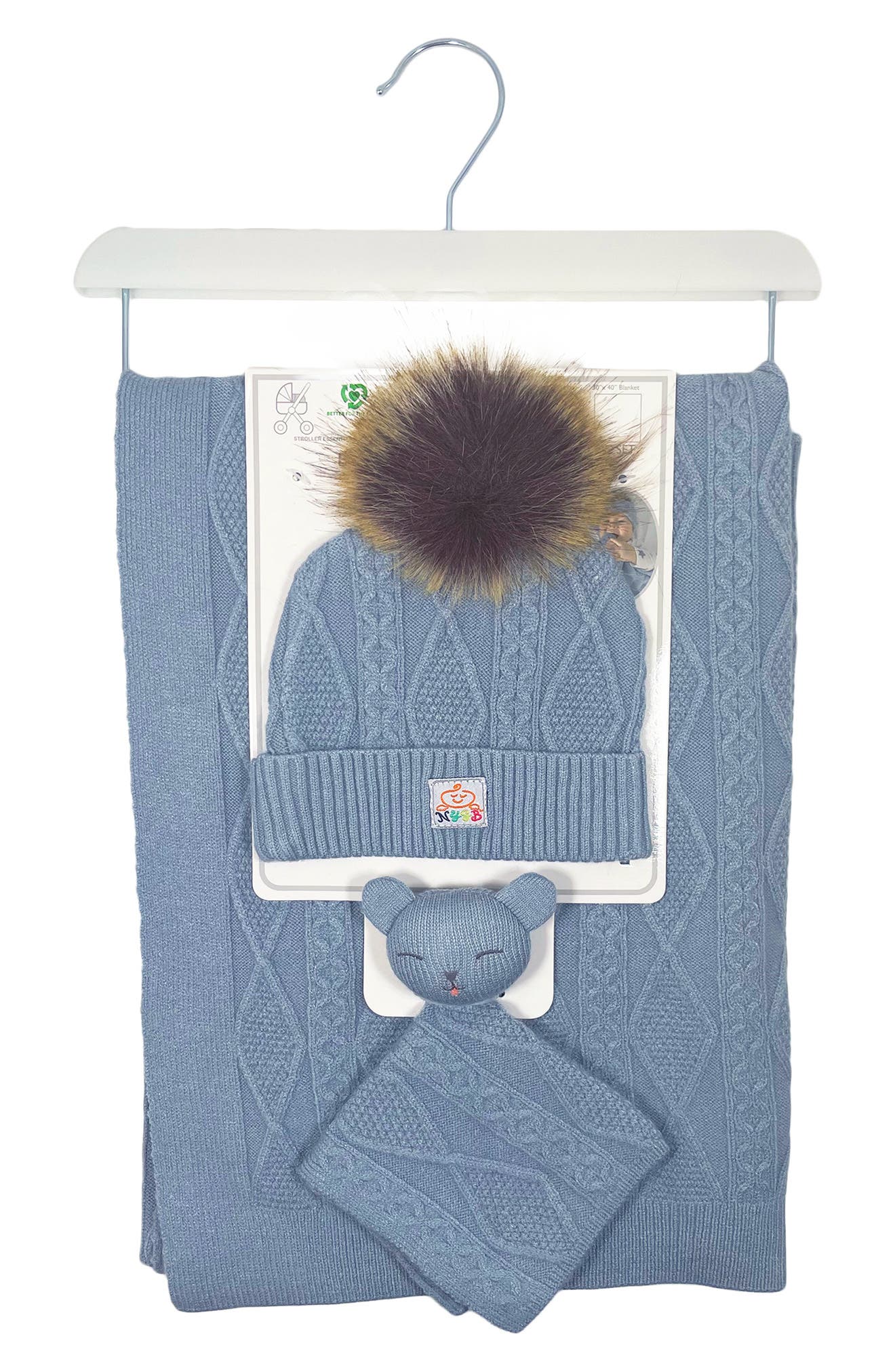 Toby Chenille Cable Knit 3-Piece Newborn Blanket Set | Nordstromrack