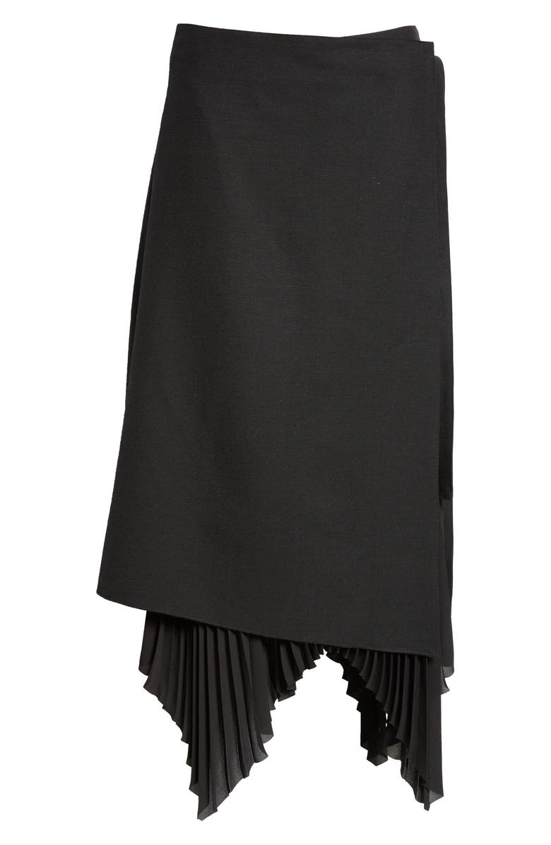 Jason Wu Collection Mixed Media Pleated Asymmetric Wrap Skirt ...