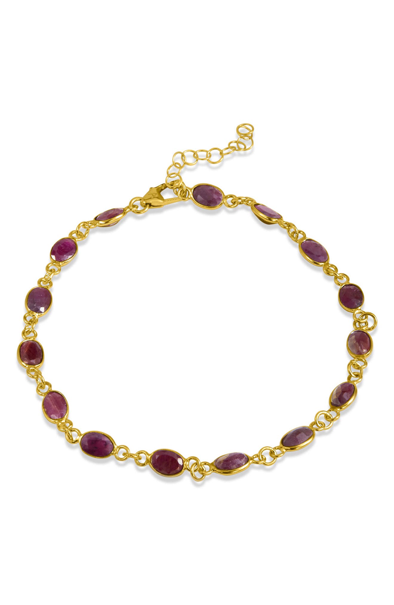 SAVVY CIE JEWELS Gold Vermeil Ruby Bracelet | Nordstromrack