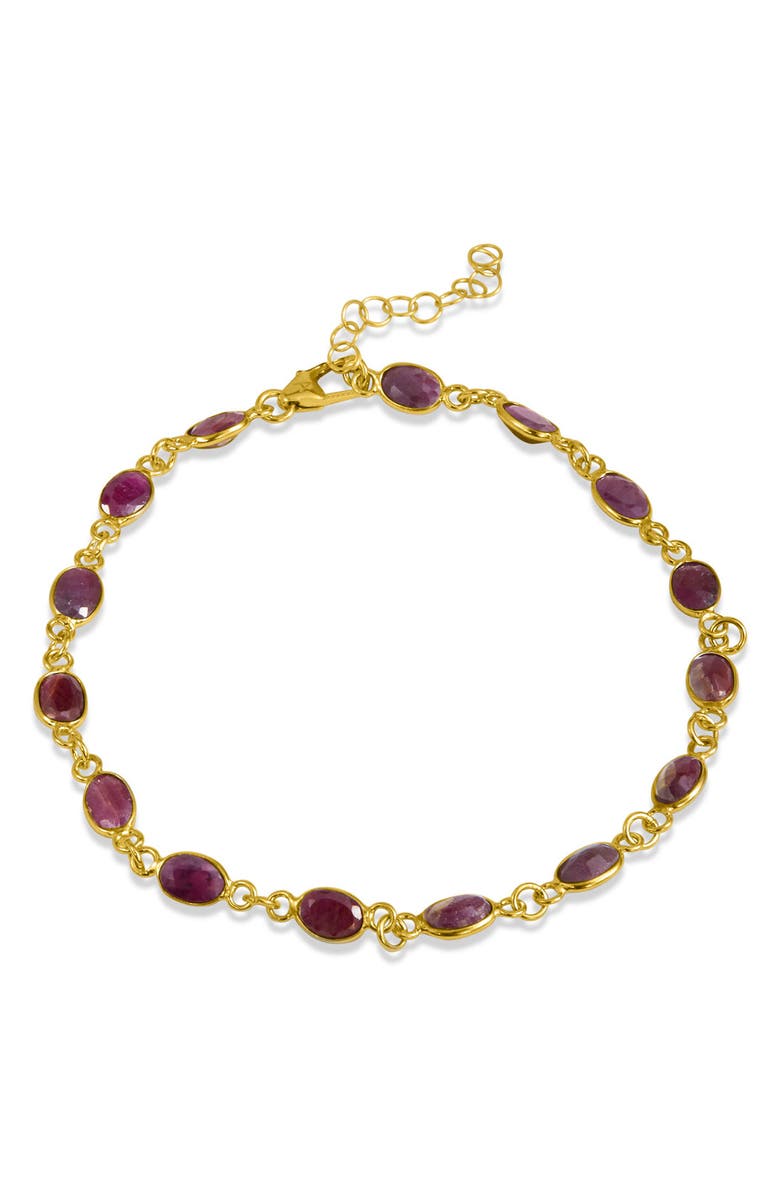 SAVVY CIE JEWELS Gold Vermeil Ruby Bracelet | Nordstromrack