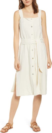 Rails Clement Tie Waist Linen Blend Sundress | Nordstrom