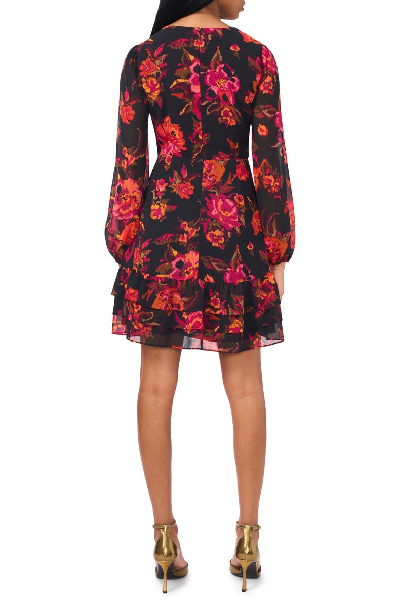 Halogen® Floral Long Sleeve Fit & Flare Dress | Nordstromrack