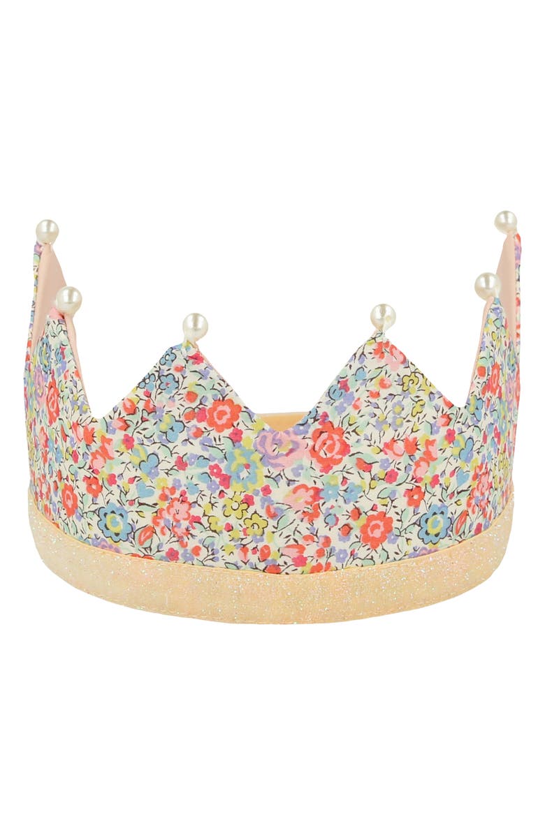 Meri Meri Liberty Floral Print & Imitation Pearl Trim Party Crown ...
