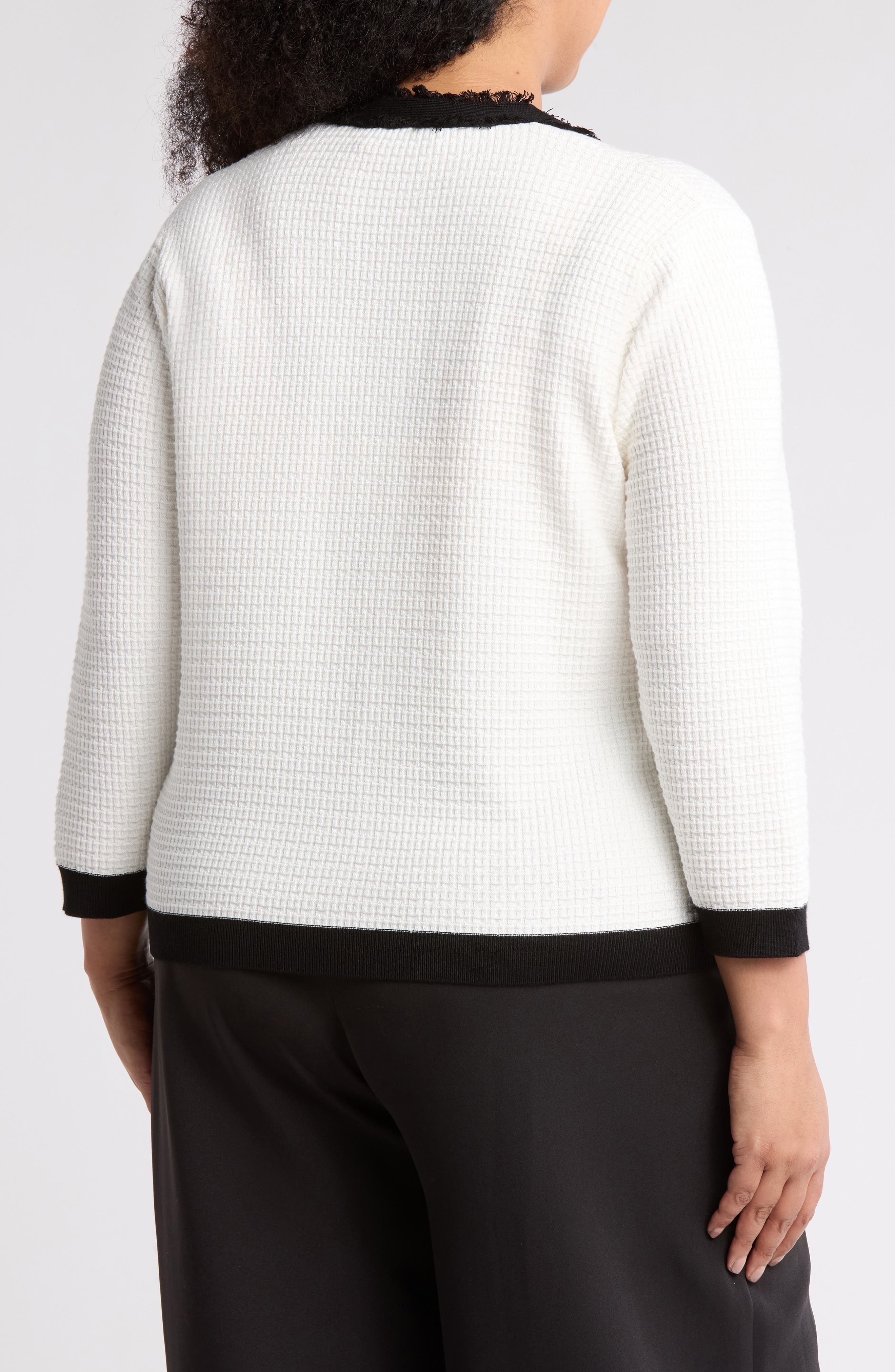 Adrianna Papell Frayed Edge Colorblock Cardigan | Nordstromrack