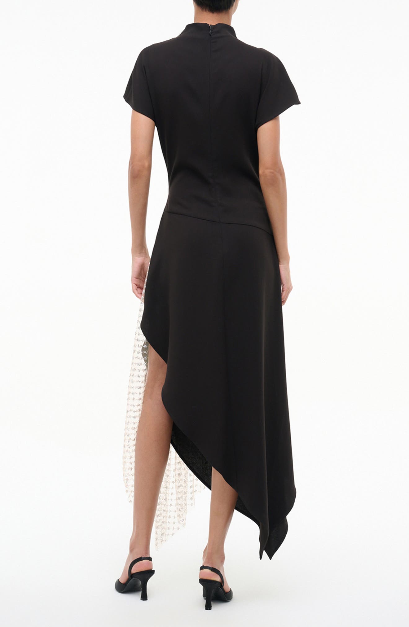 STAUD Effie Drape Mock Neck Asymmetric Maxi Dress | Nordstromrack