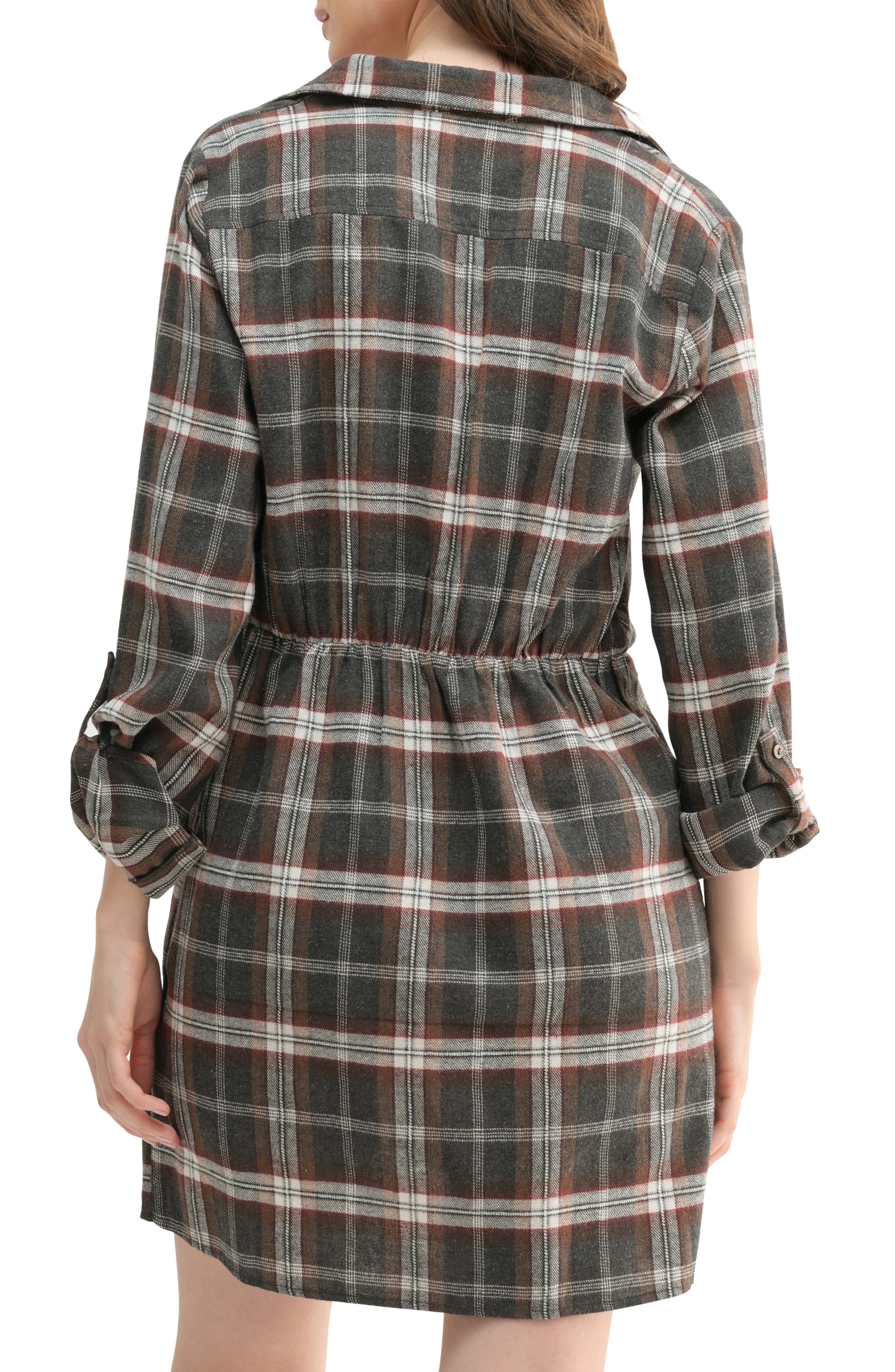 Lush Plaid Twist Long Sleeve Dress | Nordstromrack