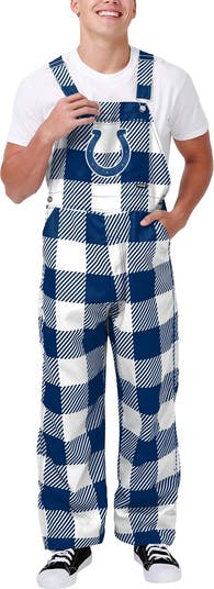 FOCO Men's FOCO Royal Indianapolis Colts Big Logo Plaid Overalls ...