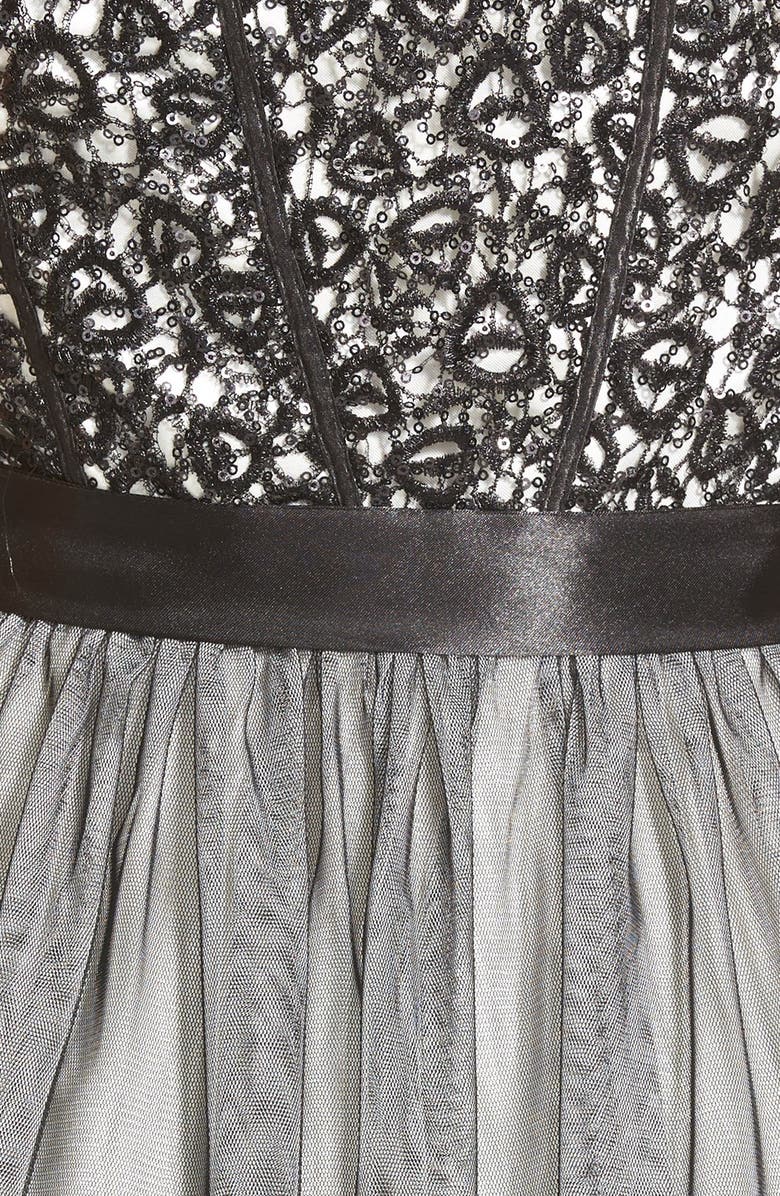 Steppin Out Sequin Lace Strapless Skater Dress | Nordstrom