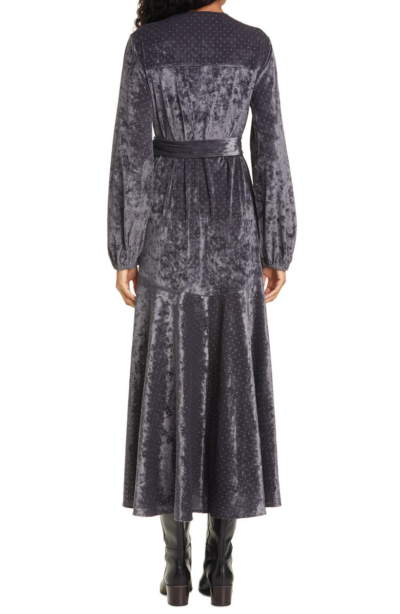 ROTATE Norah Dot Velvet Wrap Dress | Nordstromrack