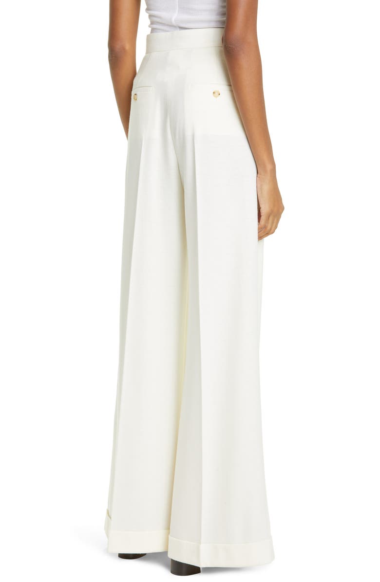 Max Mara Catullo Pleated High Waist Wide Leg Virgin Wool Trousers ...