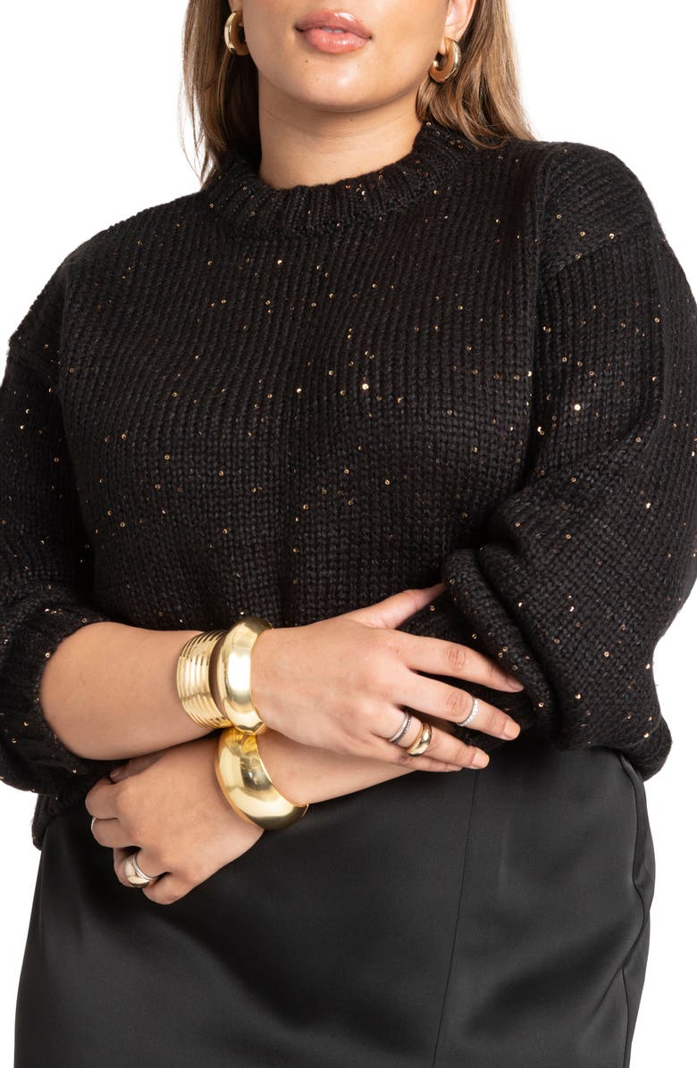 ELOQUII Sequin Crewneck Sweater | Nordstromrack