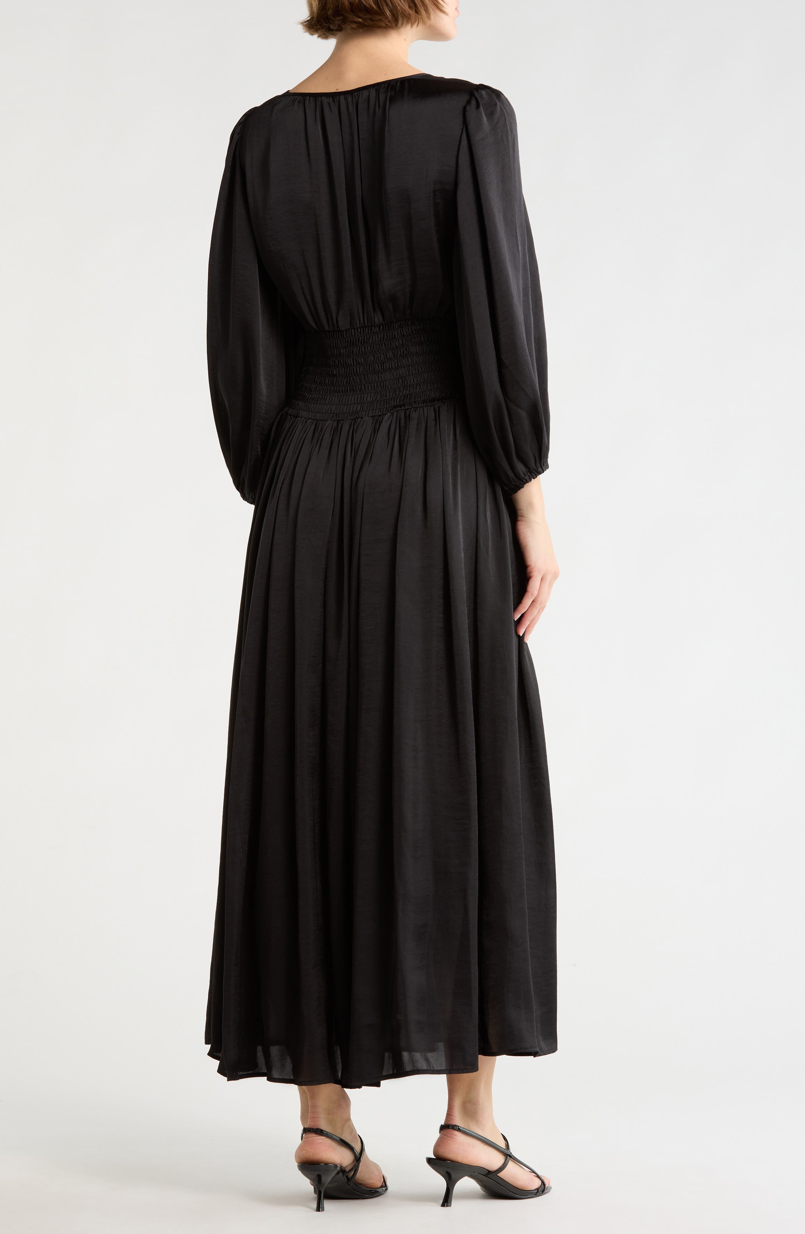 MAX STUDIO Keyhole Balloon Sleeve Maxi Dress | Nordstromrack