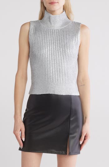 Vigoss Metallic Mock Neck Sweater Vest | Nordstromrack
